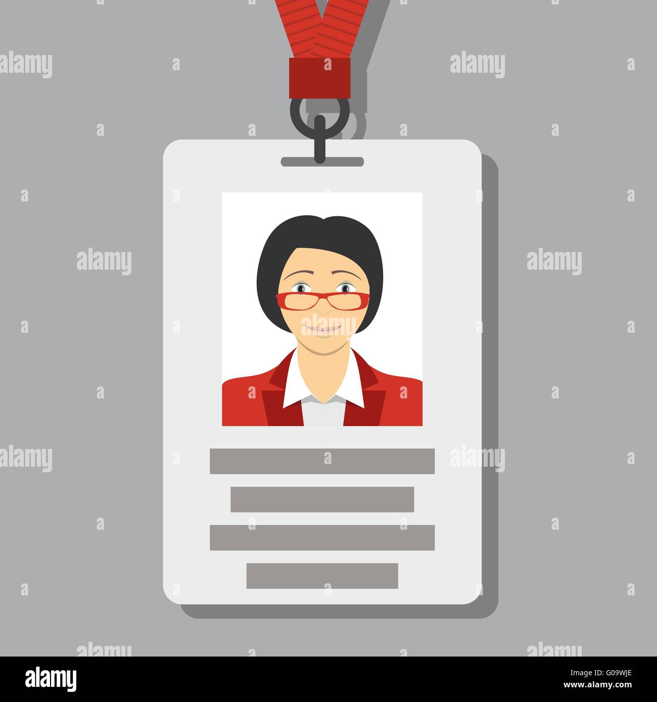 Badge, Pass Card ID in Modern Flat Style Stock Vector Image & Art - Alamy