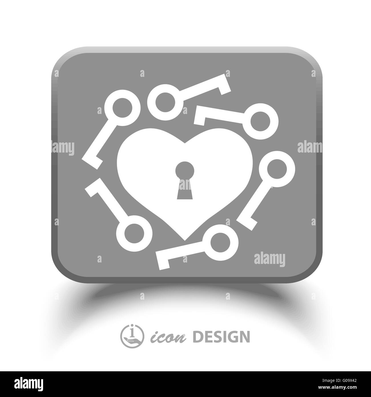 heart with key icon Stock Vector Image & Art - Alamy