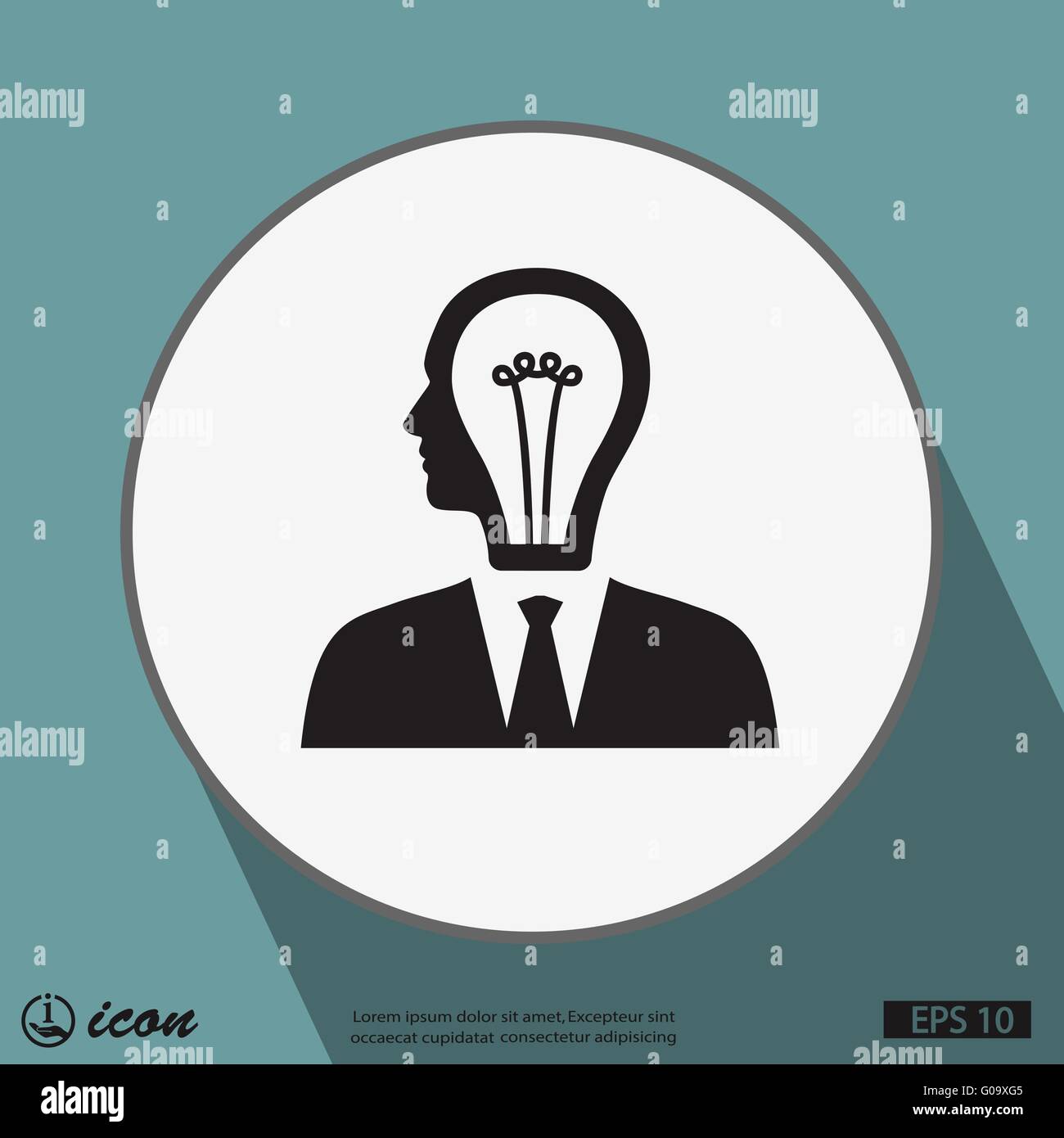 bulb AND head icon Stock Vector Image & Art - Alamy