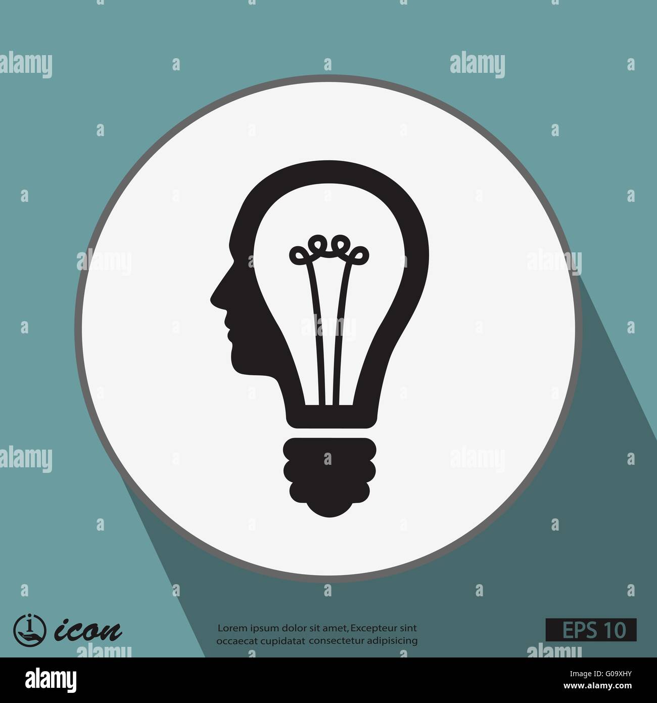 bulb AND head icon Stock Vector Image & Art - Alamy