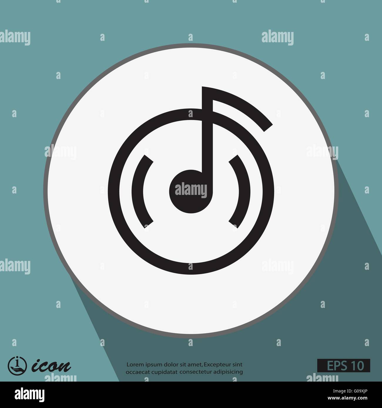 music note on cd icon Stock Vector Image & Art - Alamy