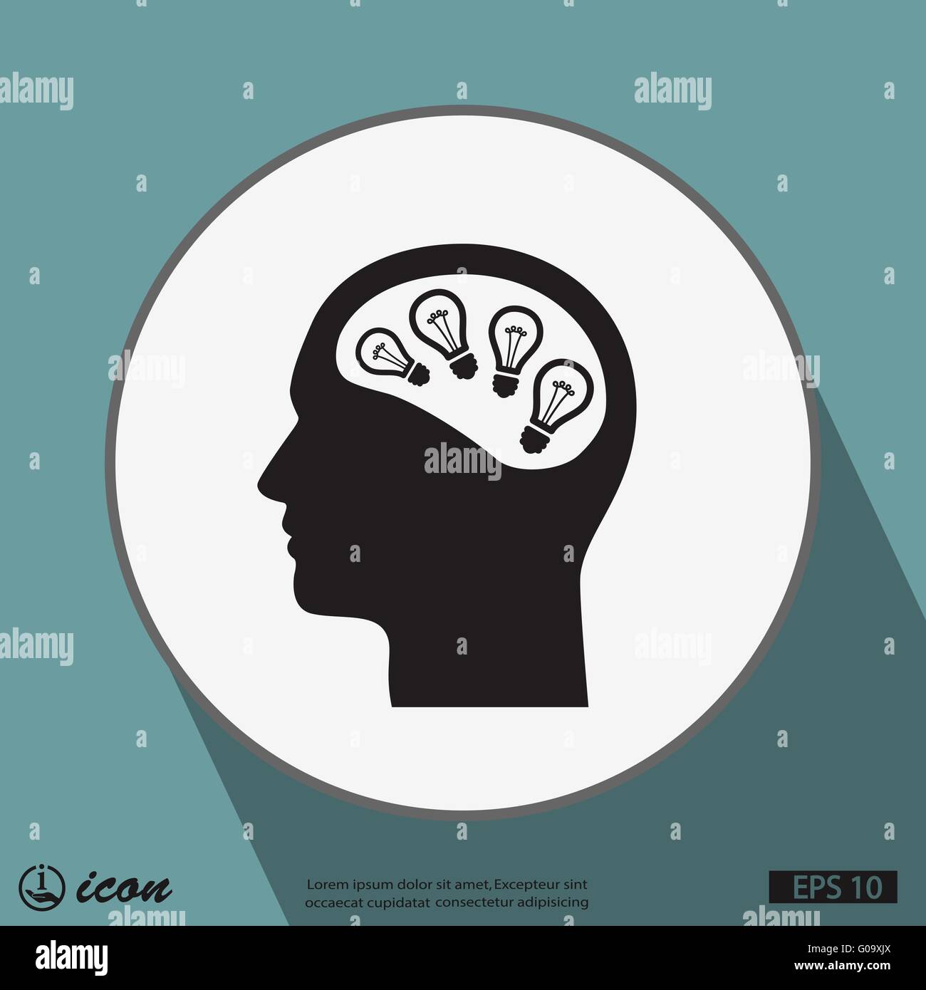 bulb AND head icon Stock Vector Image & Art - Alamy