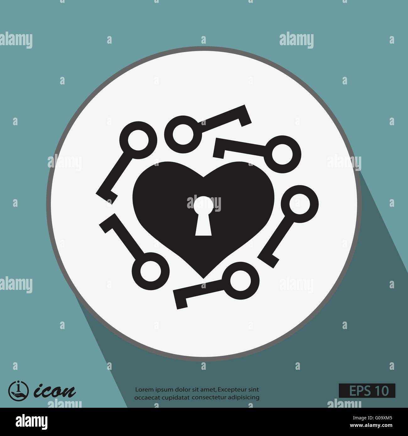 heart with key icon Stock Vector Image & Art - Alamy