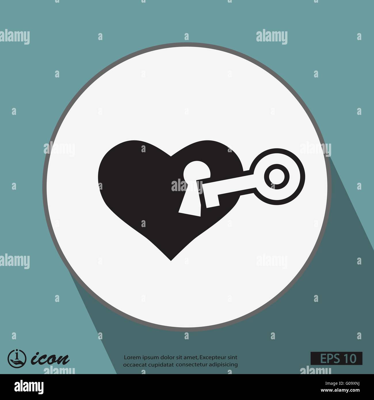 heart with key icon Stock Vector Image & Art - Alamy