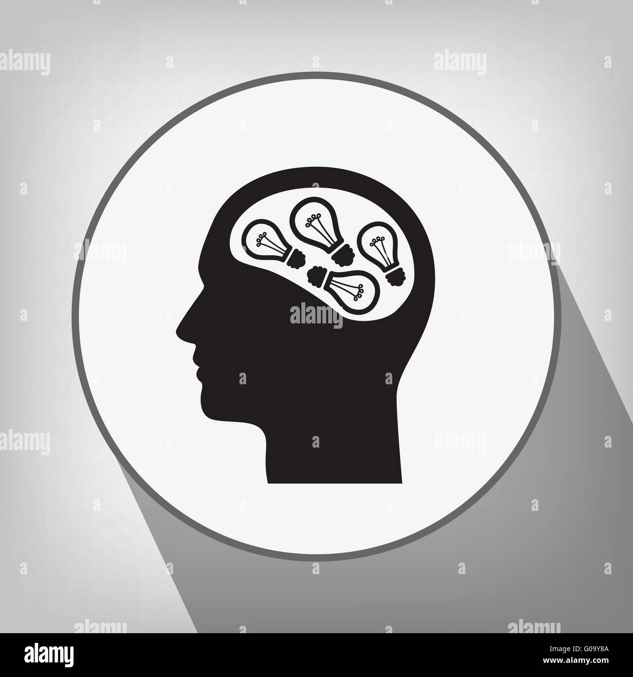 bulb AND head icon Stock Vector Image & Art - Alamy