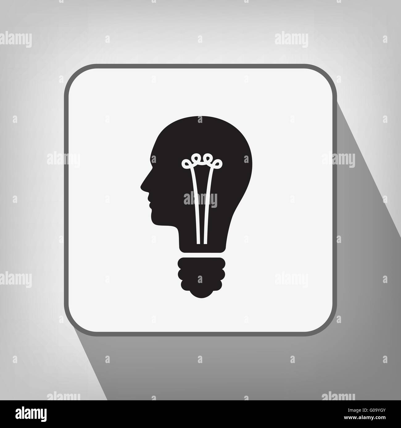 bulb AND head icon Stock Vector Image & Art - Alamy