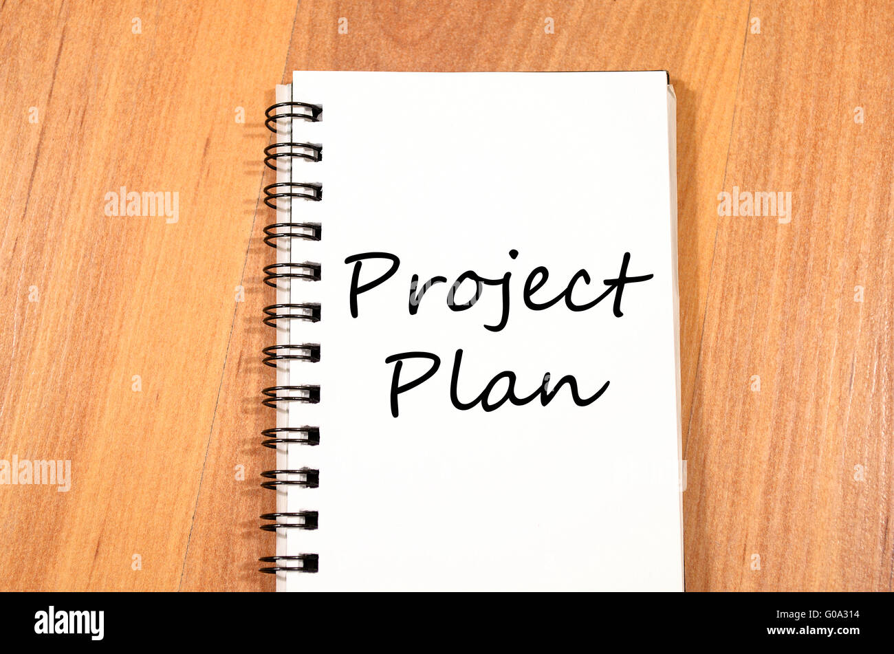 Project plan text concept write on notebook Stock Photo - Alamy