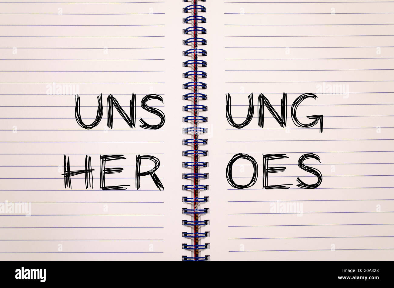 Unsung heroes text concept write on notebook Stock Photo - Alamy