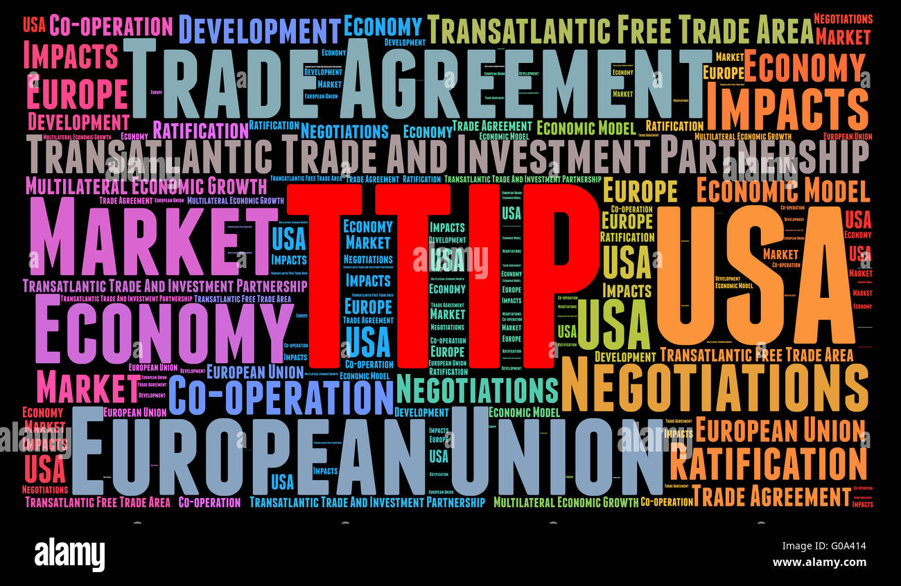 TTIP word cloud concept Stock Photo - Alamy