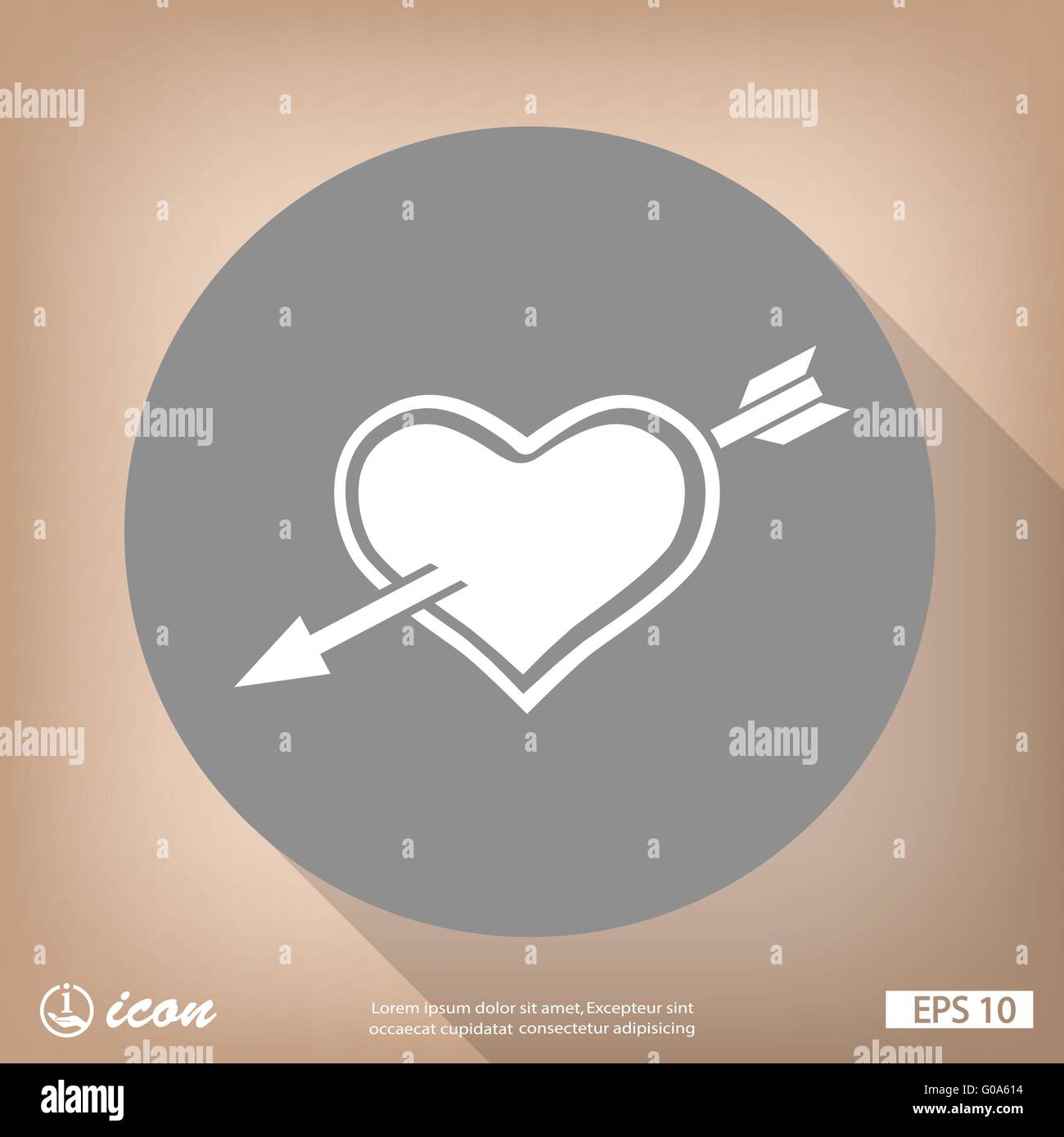 Pictograph of heart with arrow Stock Vector Image & Art - Alamy