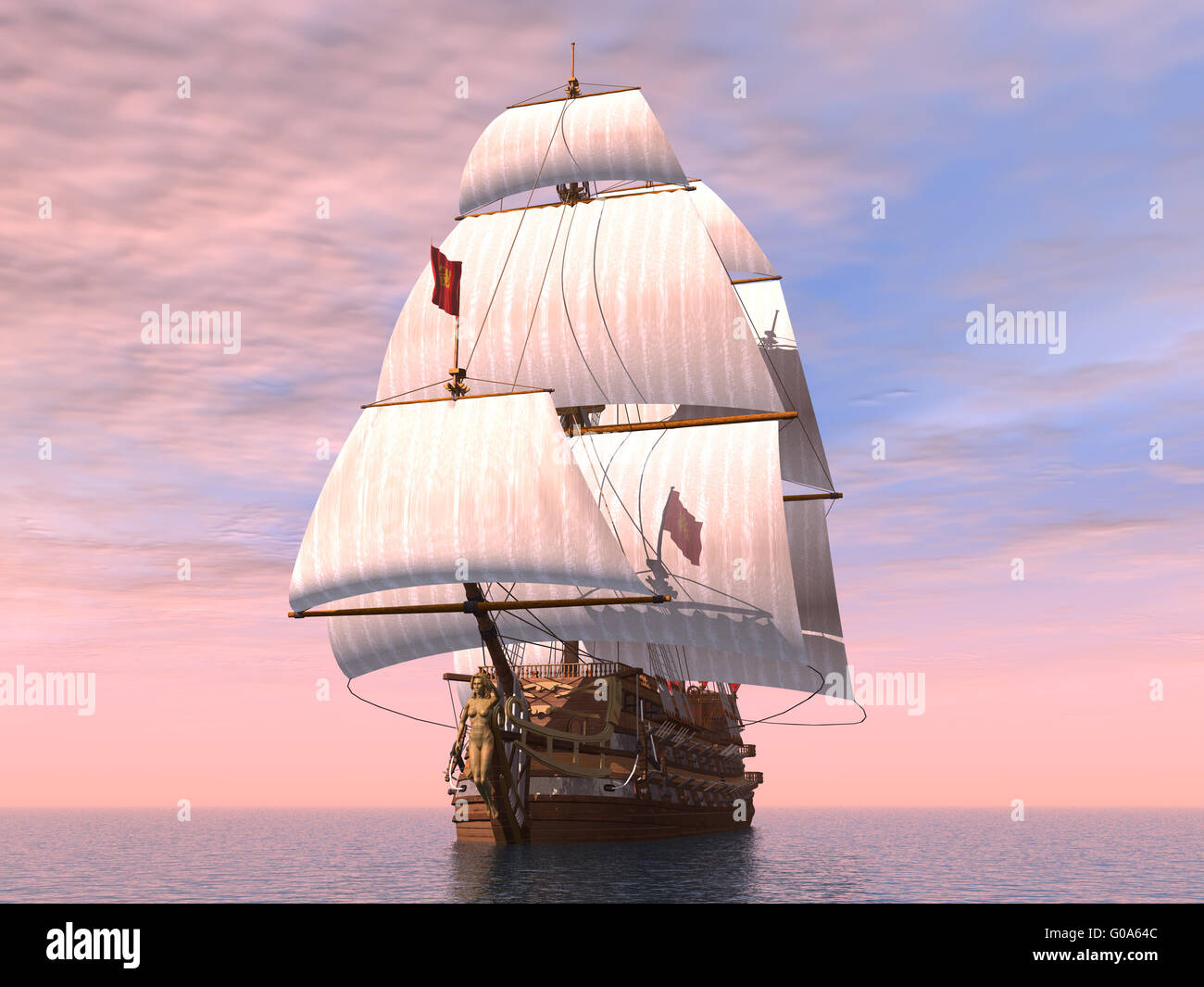 Ancient French Warship Stock Photo - Alamy