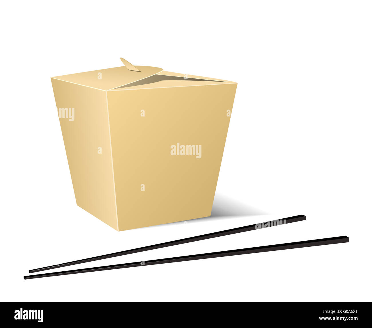 Chinese food box with white background Stock Photo - Alamy