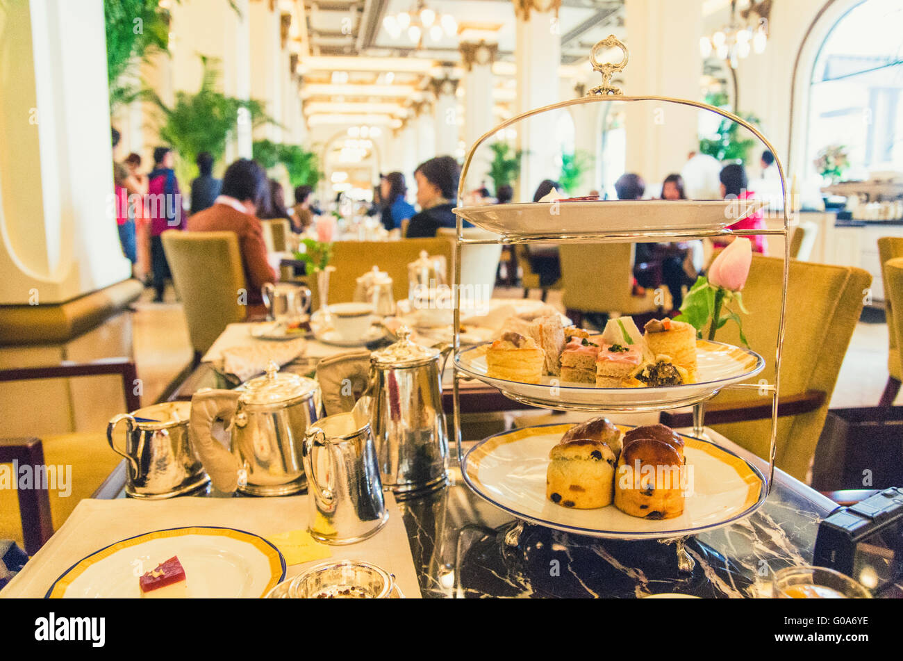 Afternoon High Tea Time at Peninsula Hong Kong Stock Photo - Alamy