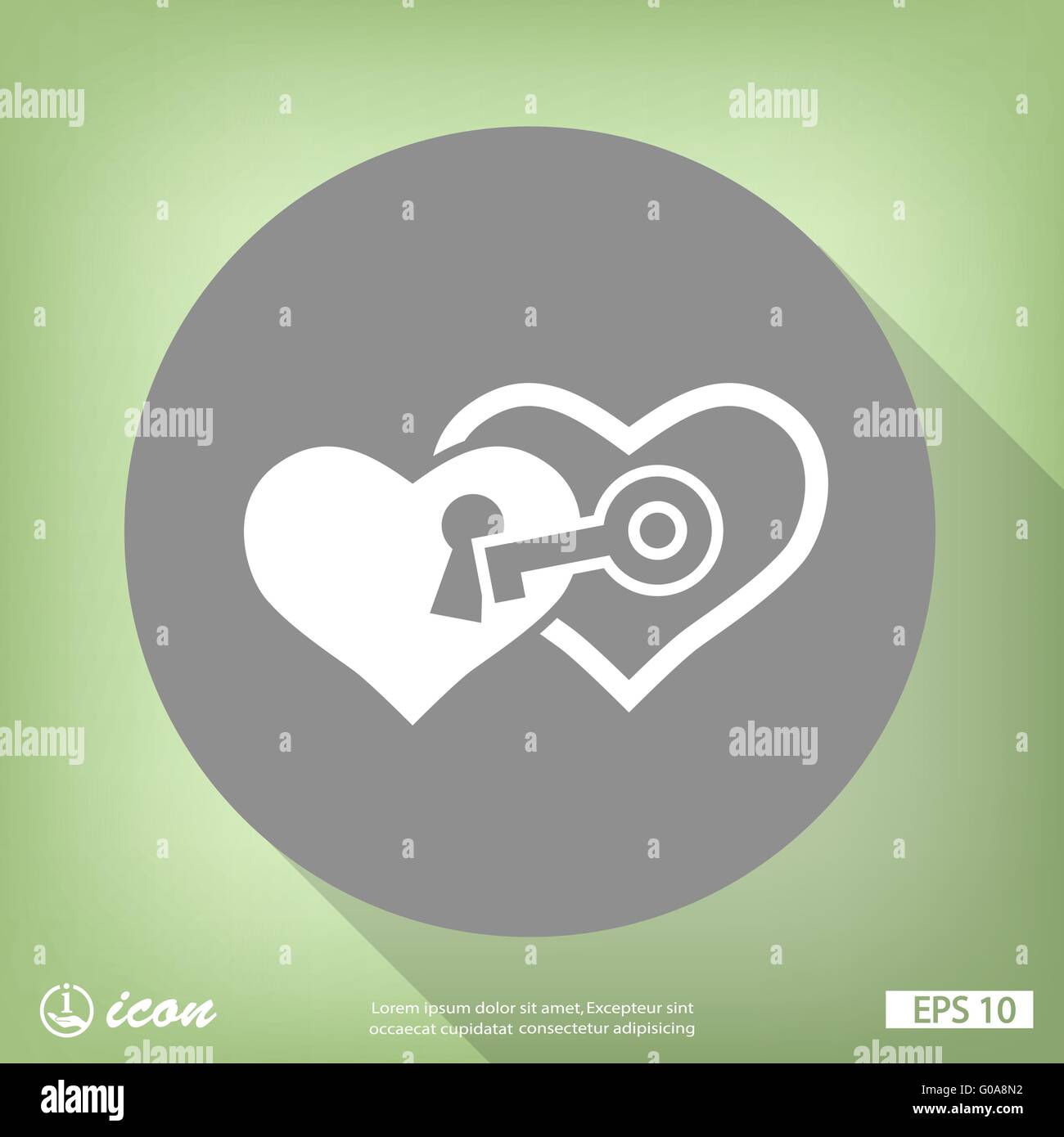 Pictograph of heart with key Stock Vector Image & Art - Alamy