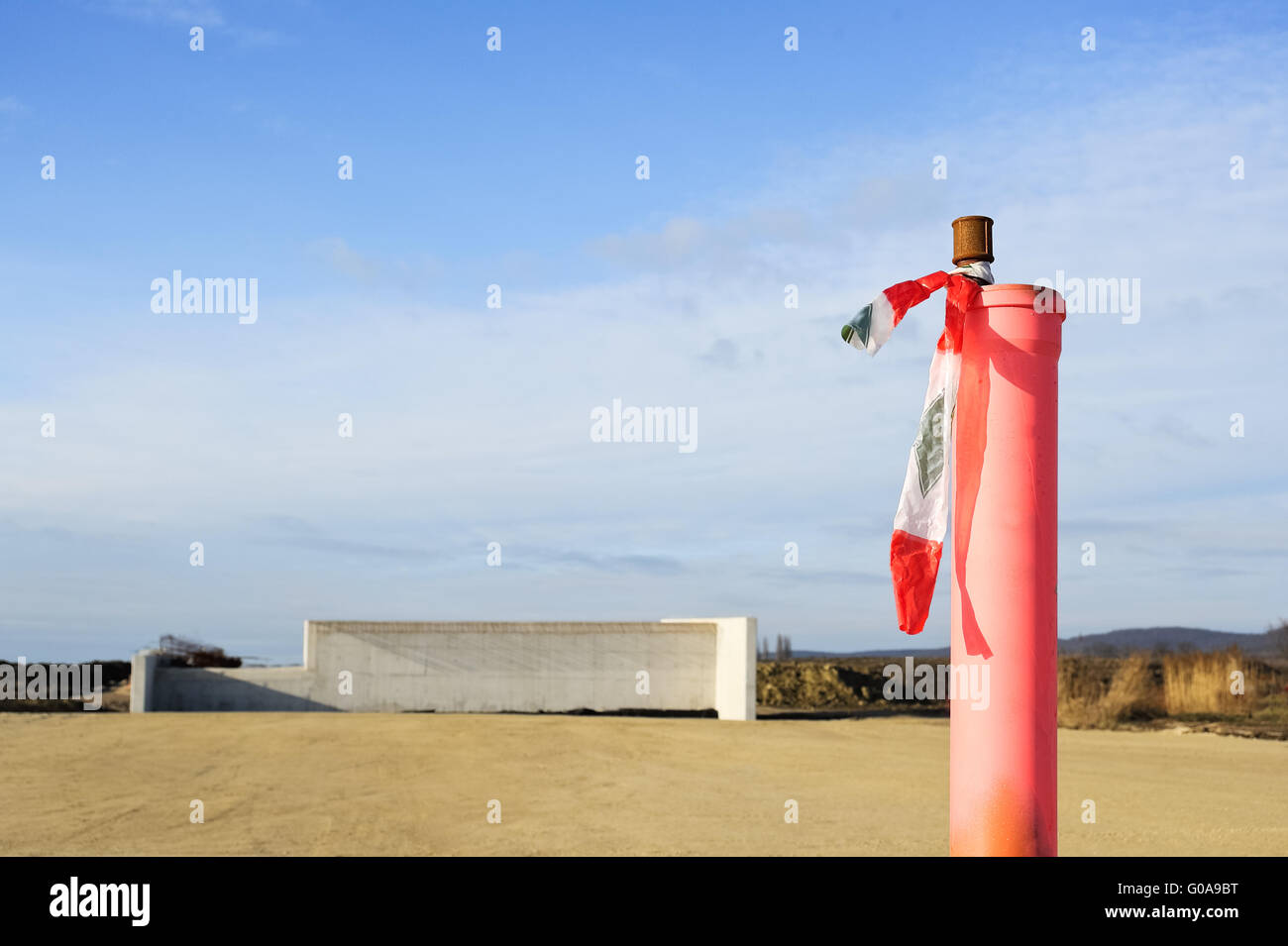 Water connection at construction site with road Stock Photo - Alamy