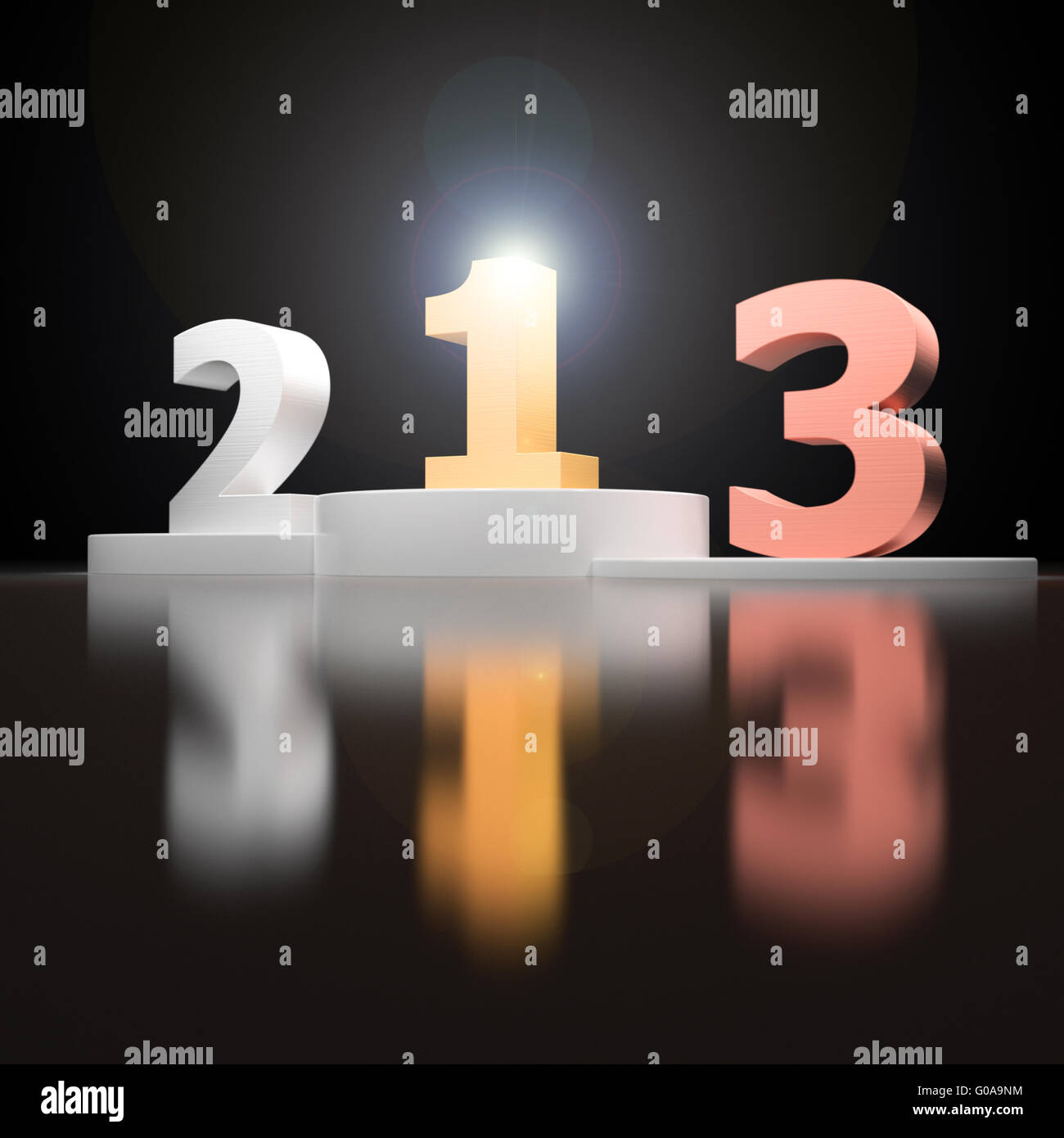 Numbers one two and three on a victory podium Stock Photo - Alamy