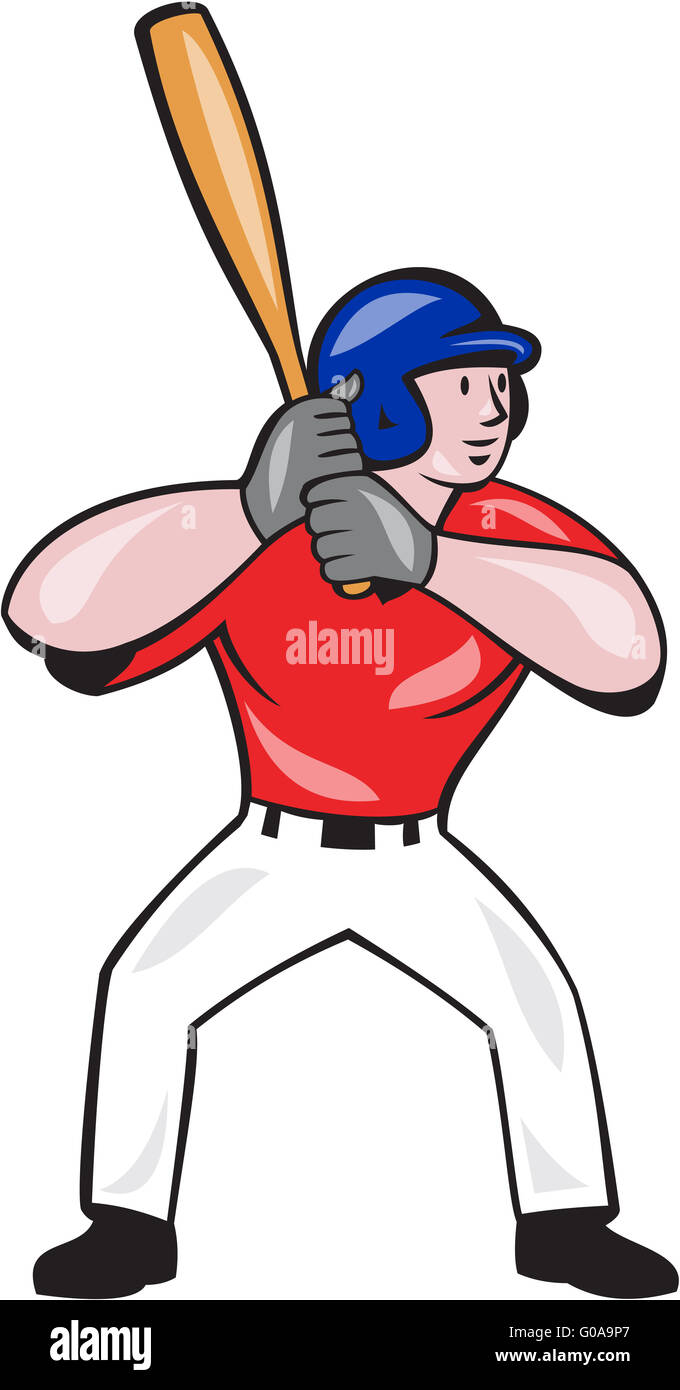 Baseball Player Batting Front Isolated Cartoon Stock Photo - Alamy