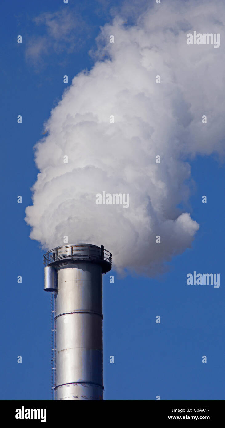 White smoke from a factory chimney Stock Photo - Alamy