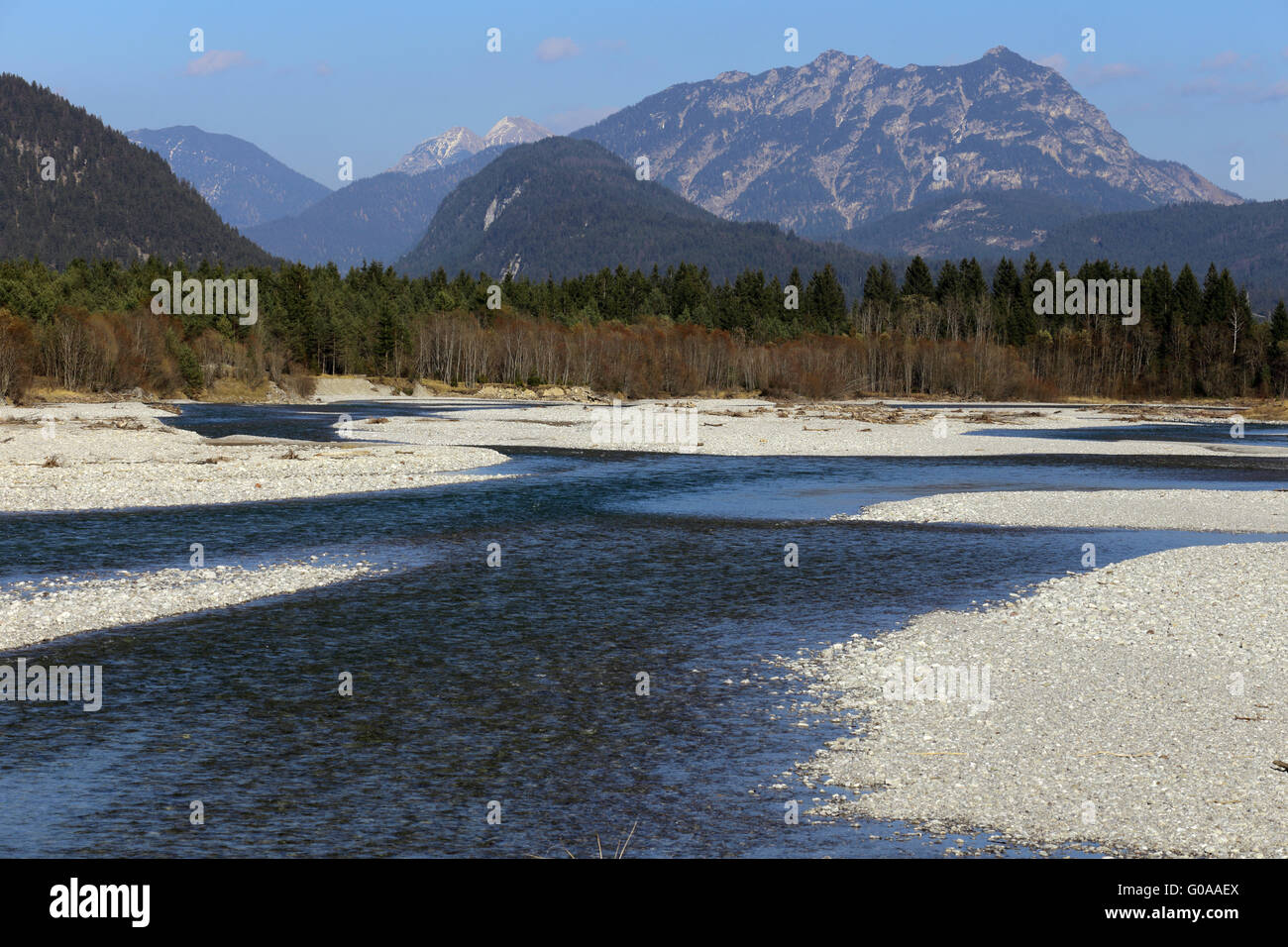 Wild river landscape of the Tyrolean Lech, Austria Stock Photo - Alamy