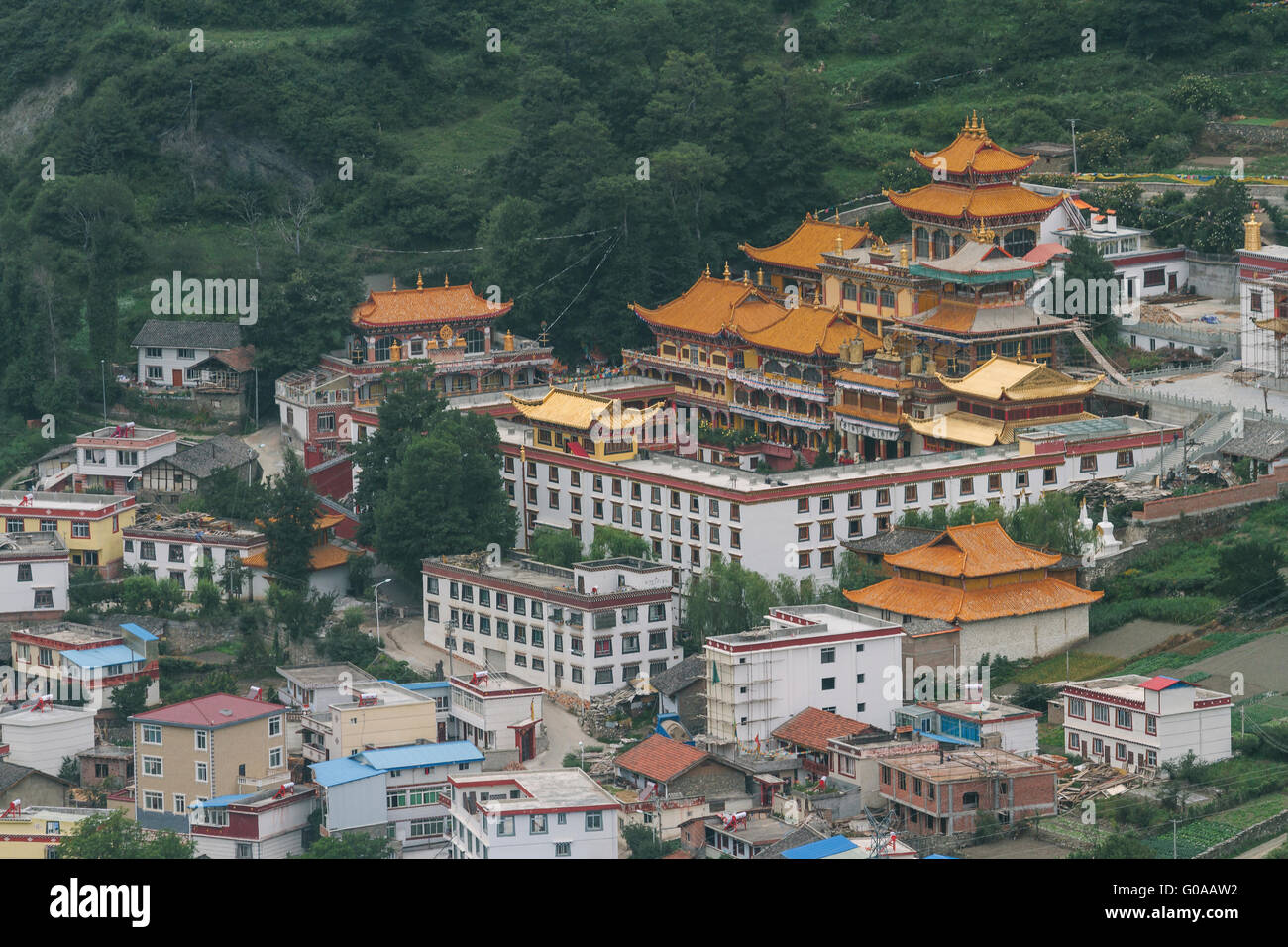 Kangding, Sichuan province, China - The view of Namo monastery a famous ...