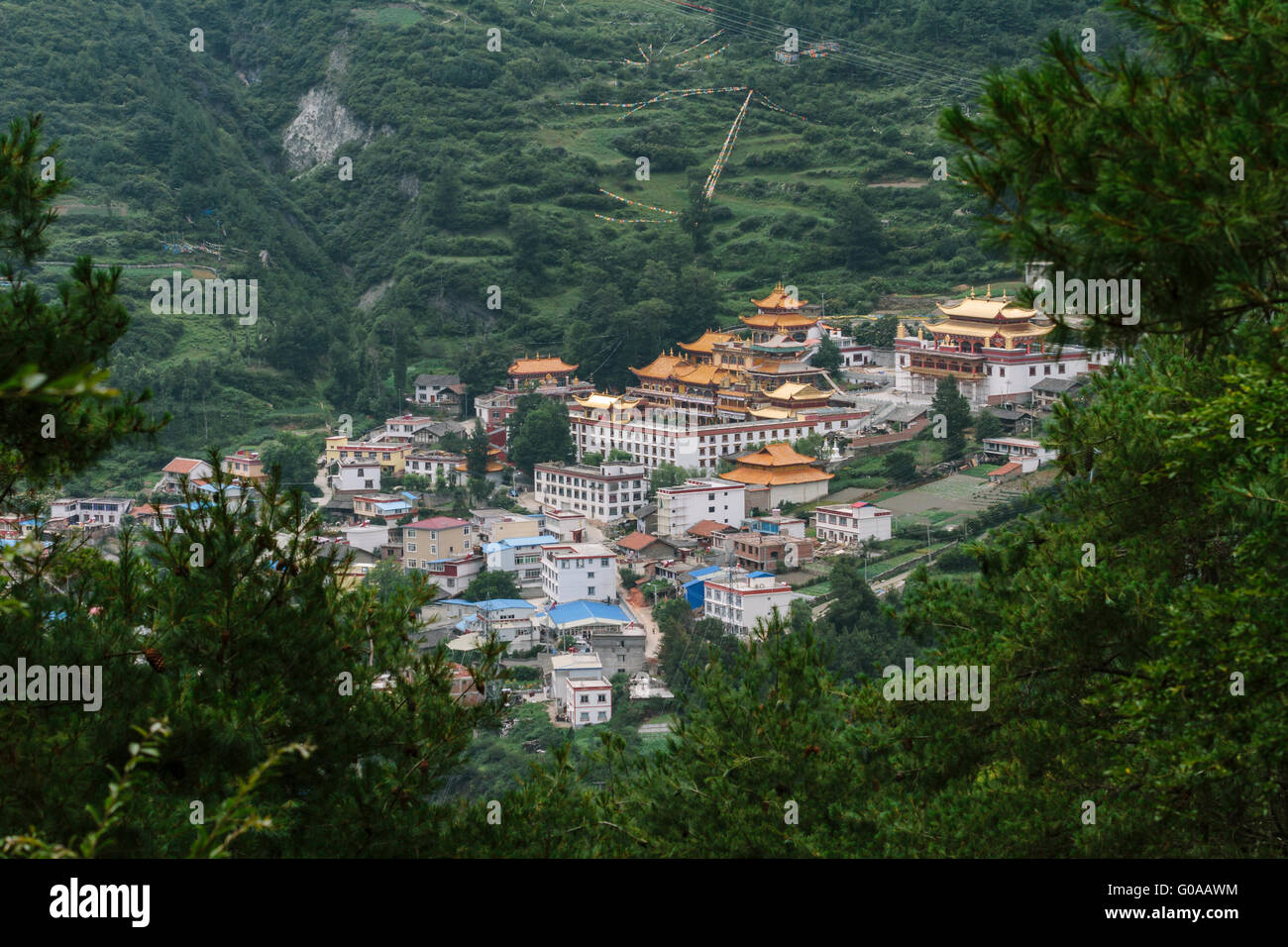 Kangding, Sichuan province, China - The view of Namo monastery a famous ...