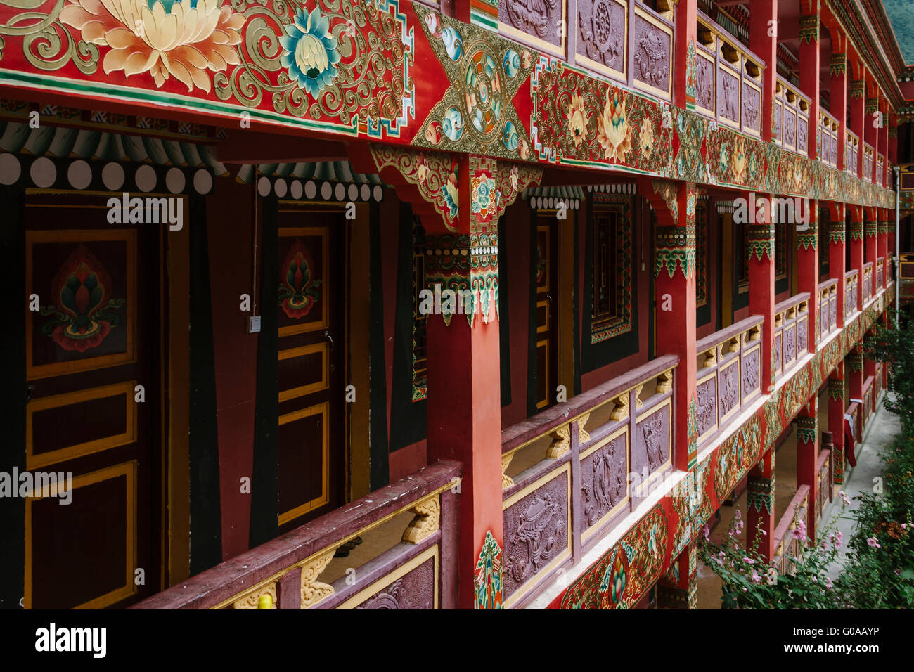 Kangding, Sichuan province, China - The view of Namo monastery, a ...