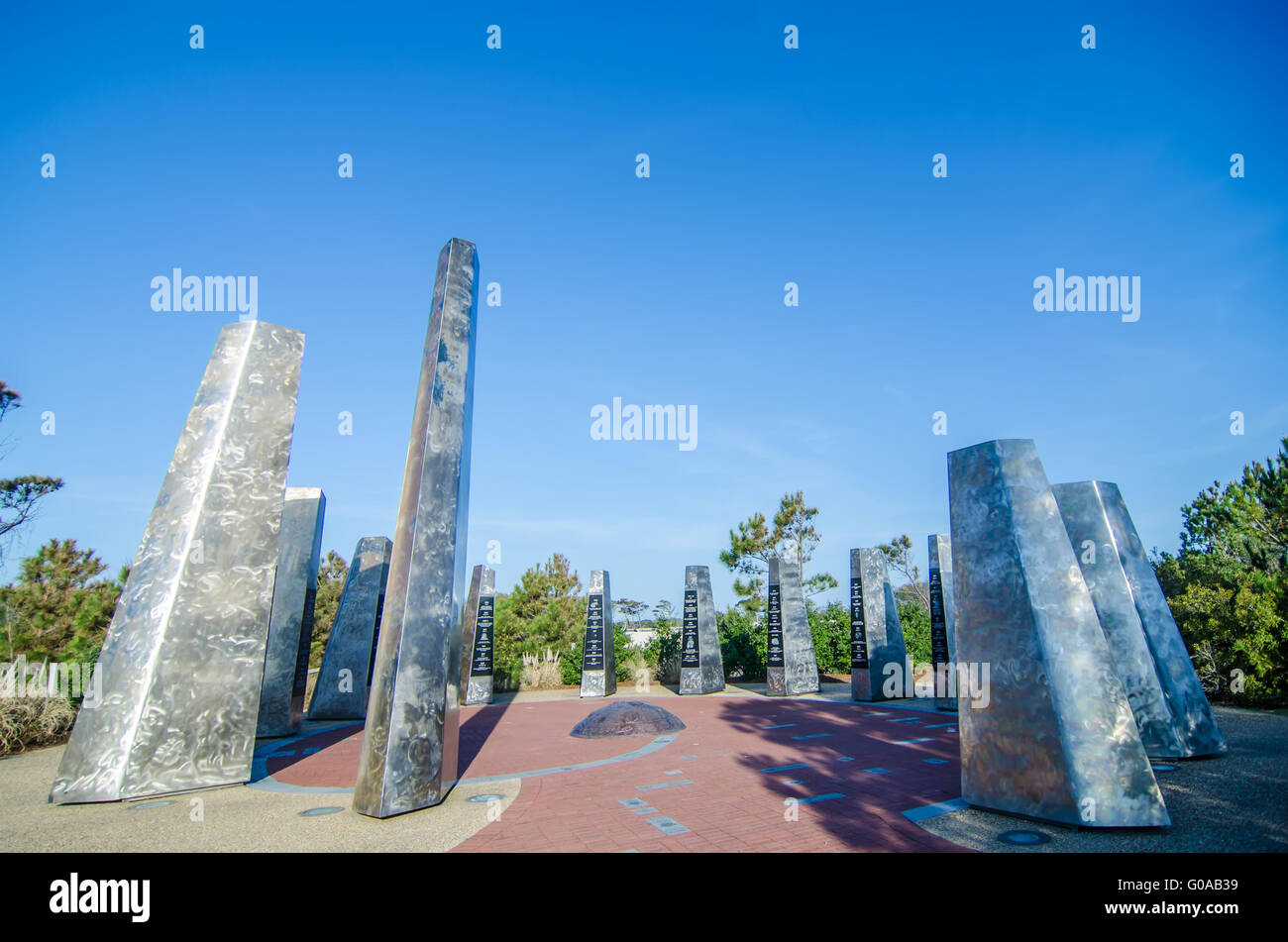 monument to century of flight at kytty hawk nc Stock Photo - Alamy