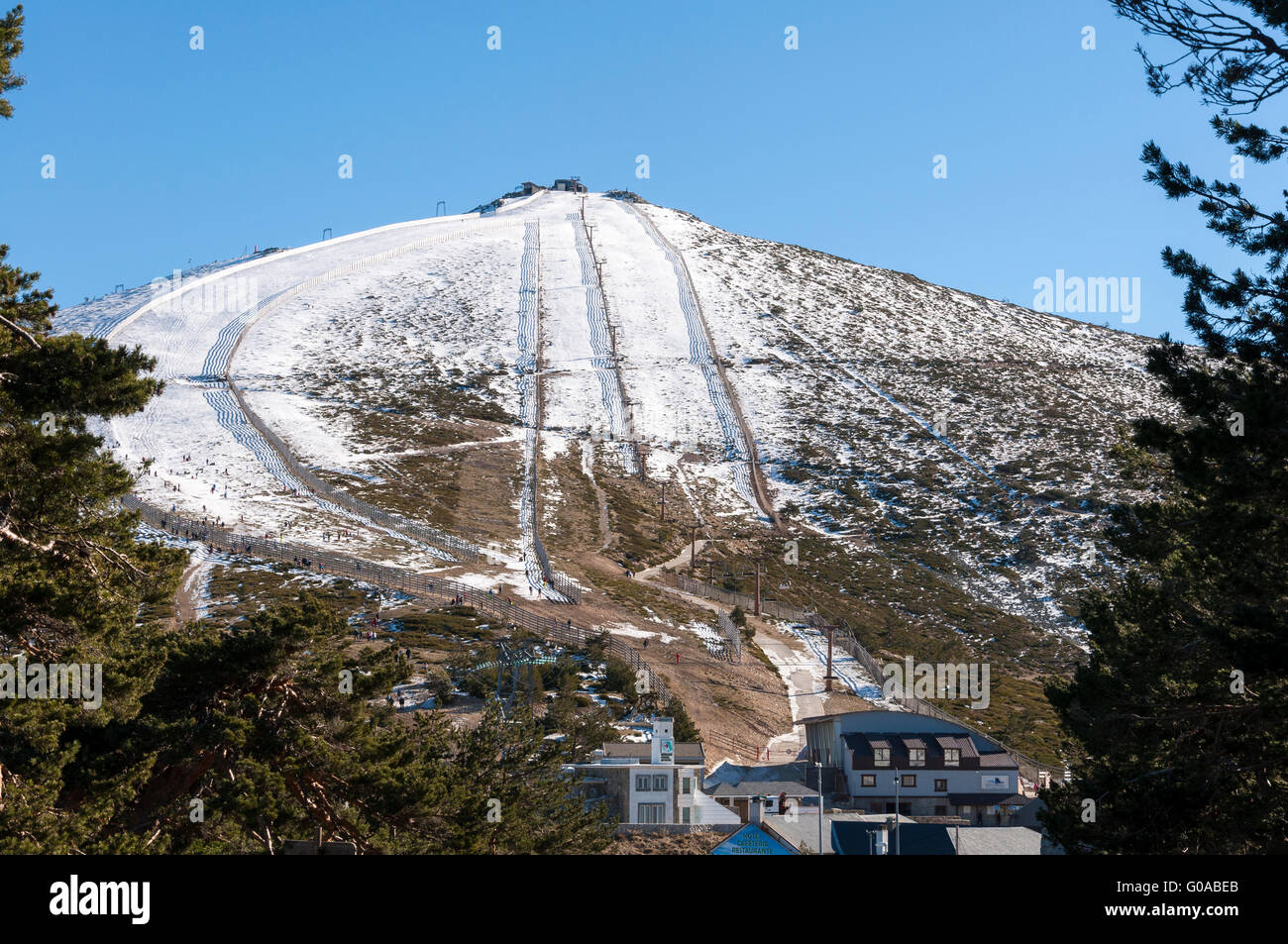 Views of Navacerrada Ski Resort from behind the forest. Photo taken in ...