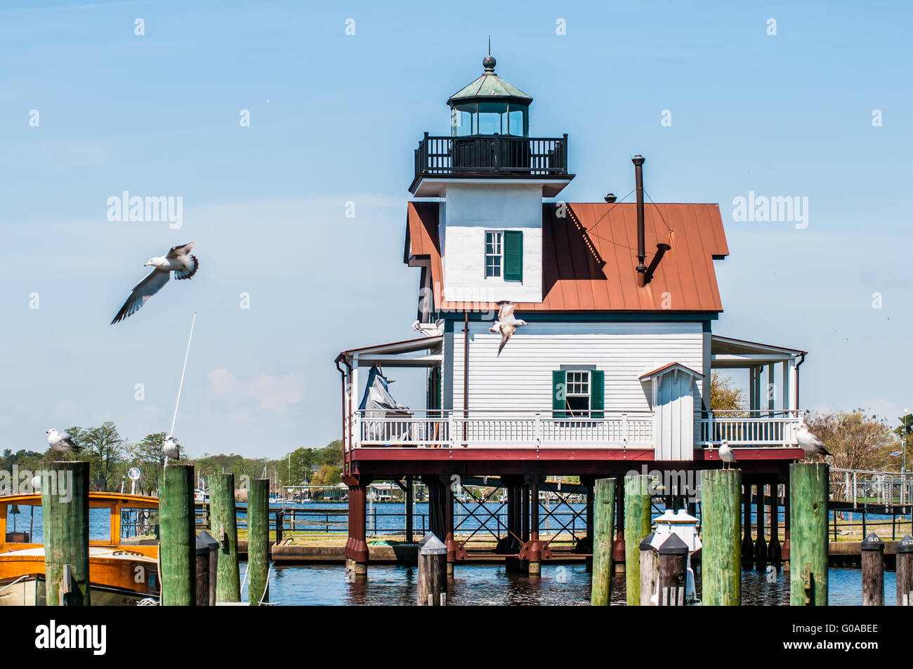 town of edenton roanoke river lighthouse in nc Stock Photo - Alamy