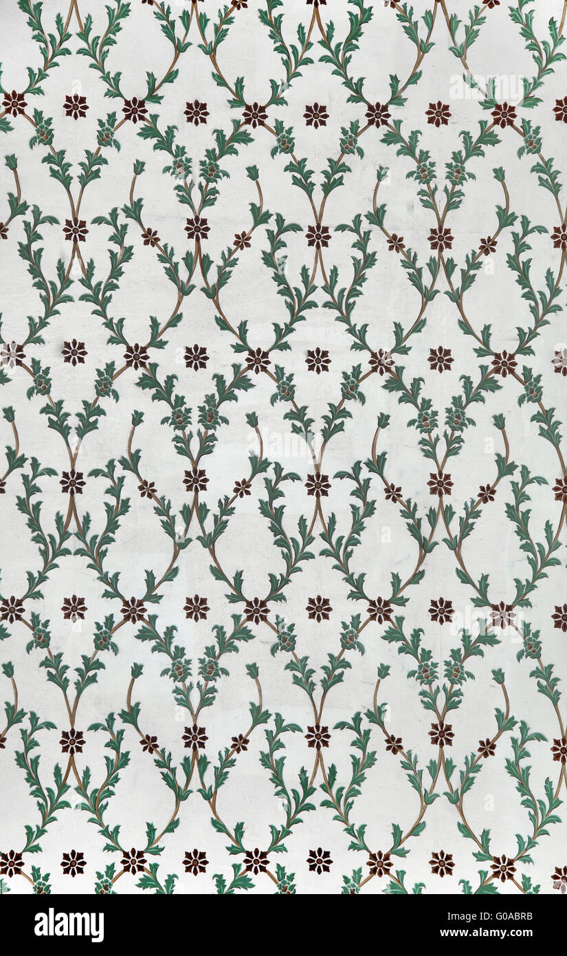 Old green wallpaper for texture or background Stock Photo - Alamy