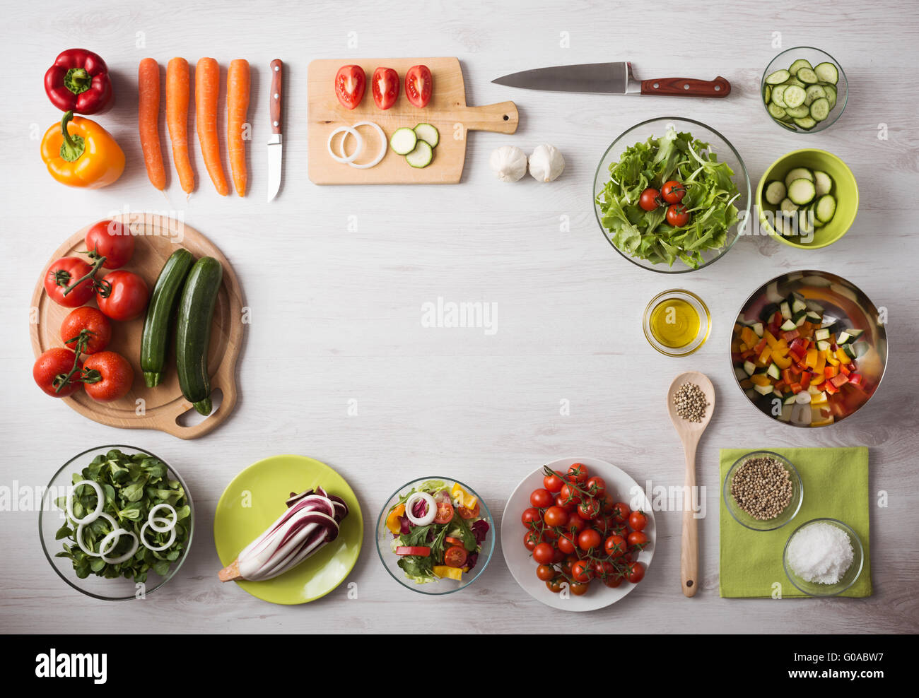 Kitchen worktop top view hi-res stock photography and images - Alamy