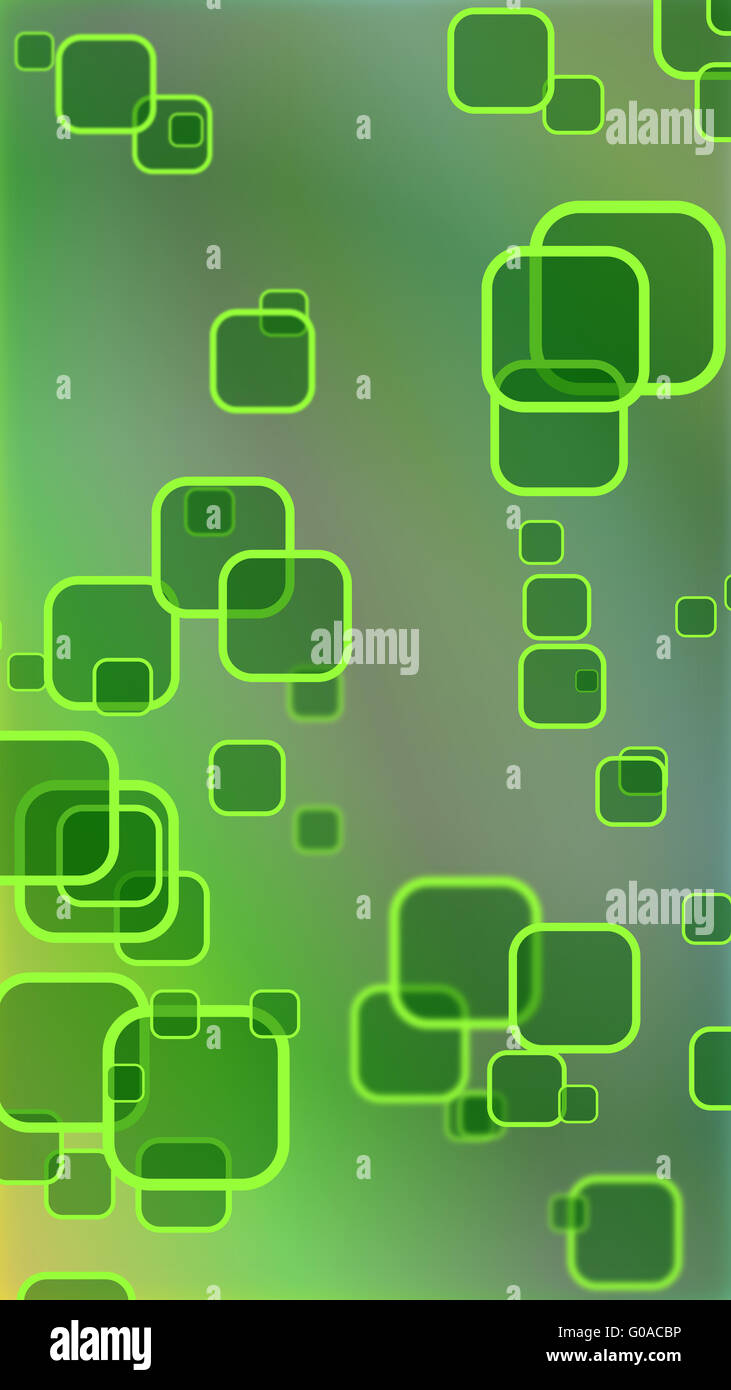 Gradient background with green rounded squares Stock Photo - Alamy