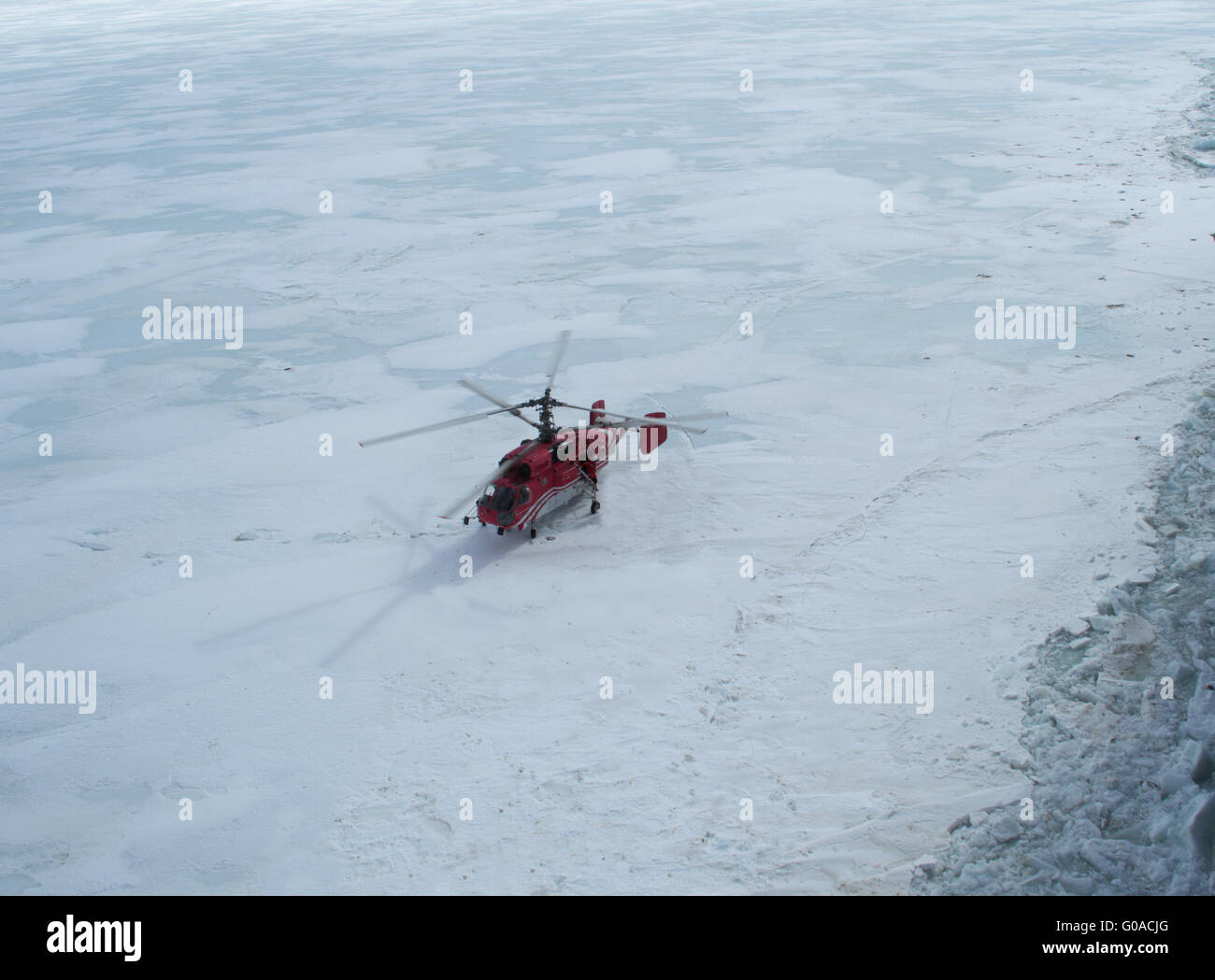 helicopter in the sea of antarctic Stock Photo - Alamy
