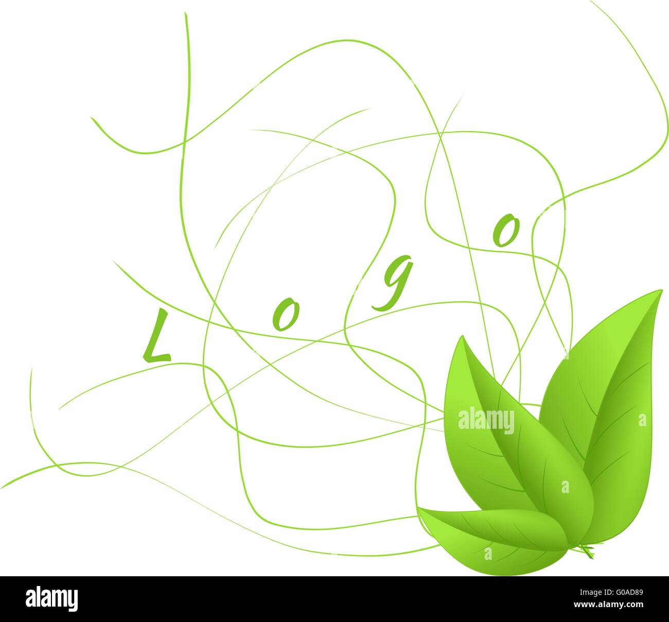 Brand logos made from leaves and curves isolated on a white background ...