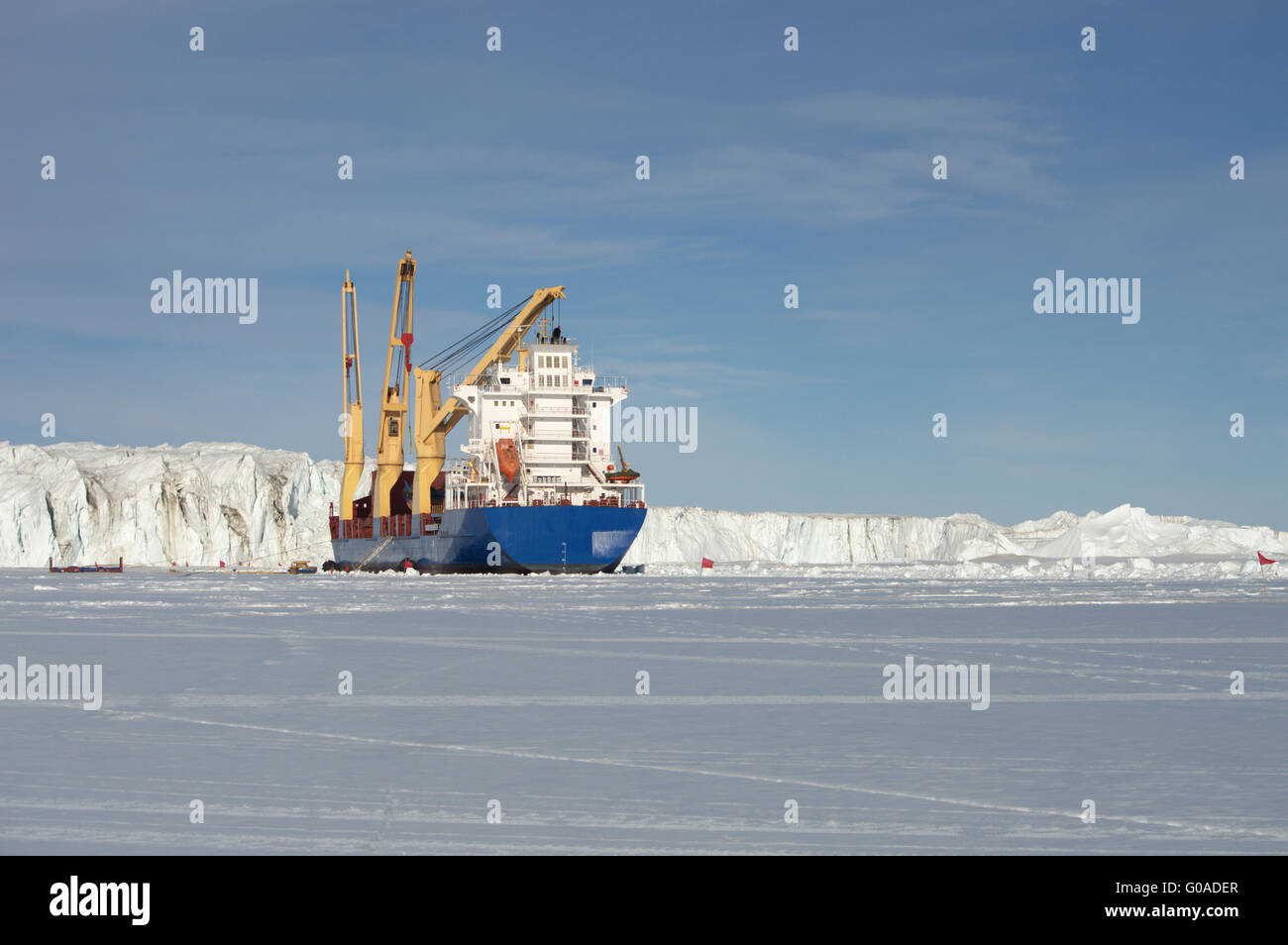 cargo container ship in the sea of Antarctica Stock Photo - Alamy