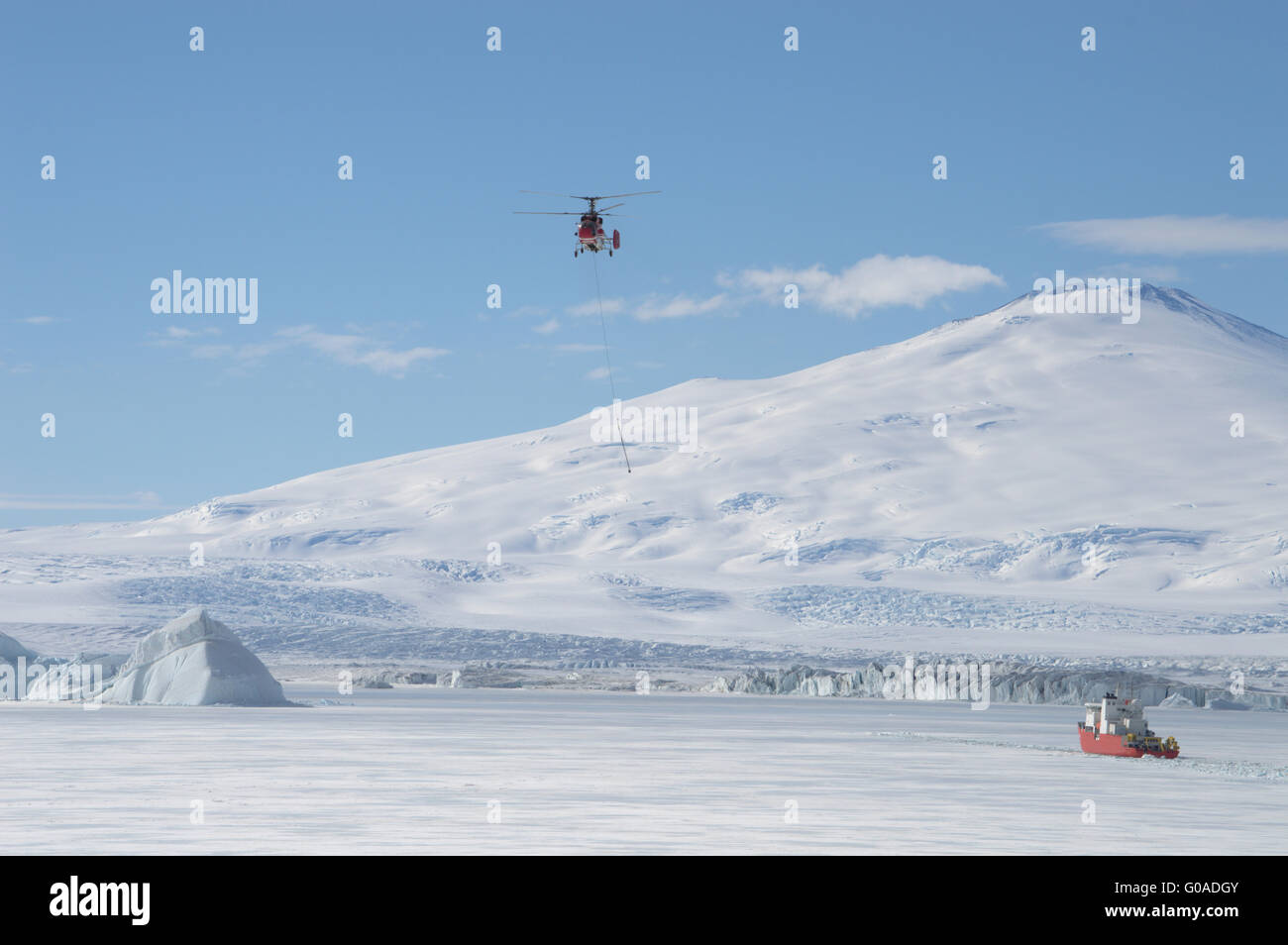 helicopter in the sea of antarctic Stock Photo - Alamy