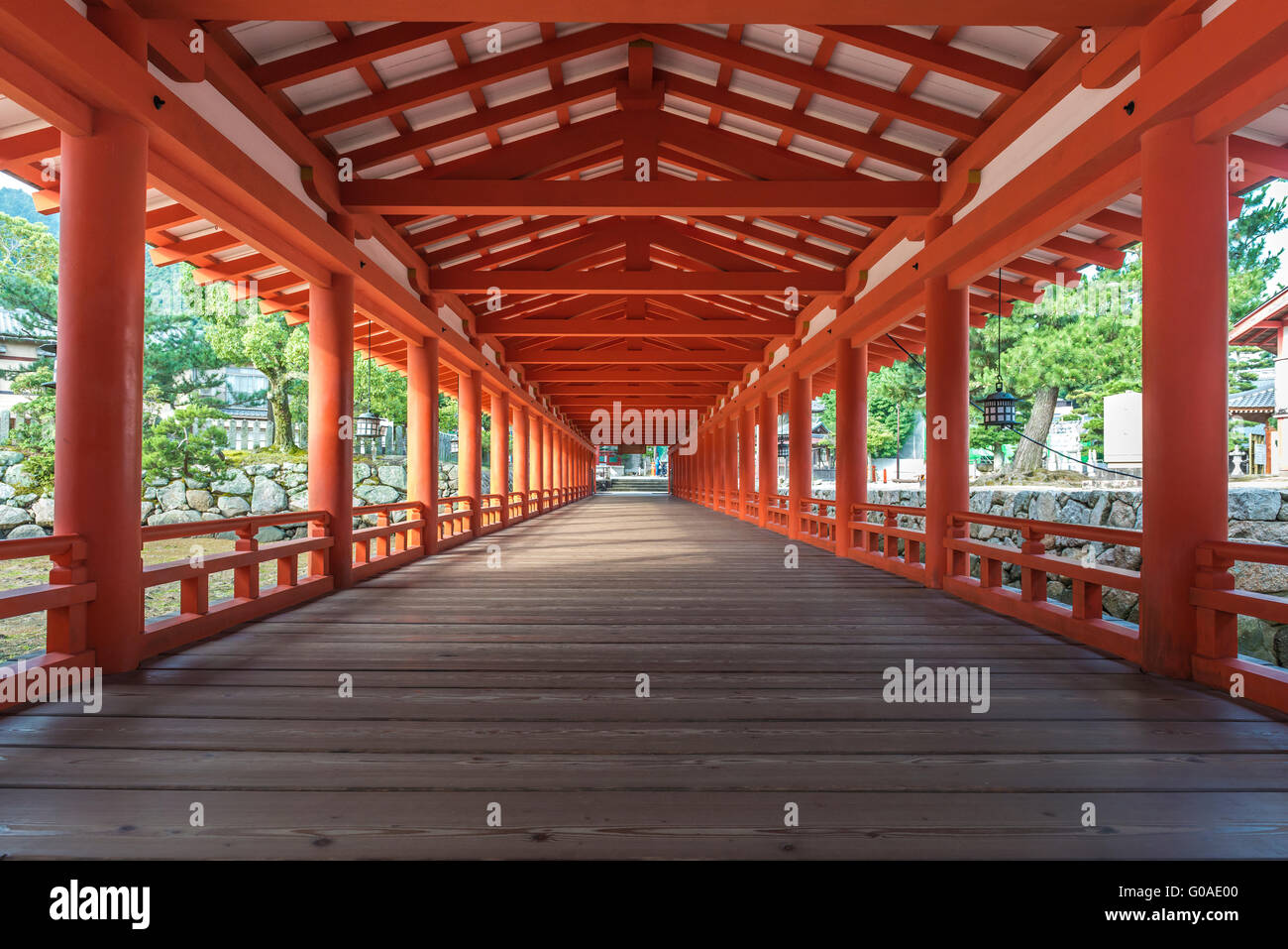 Early morning looking down a long corridor at the famous the ...
