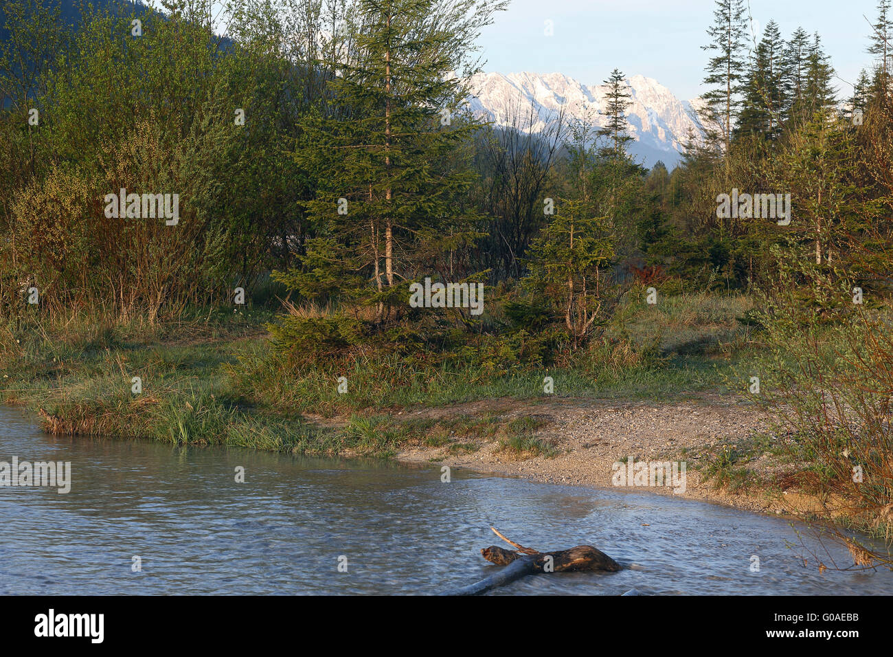 Wild river landscape of the upper Isar, Bavaria Stock Photo - Alamy