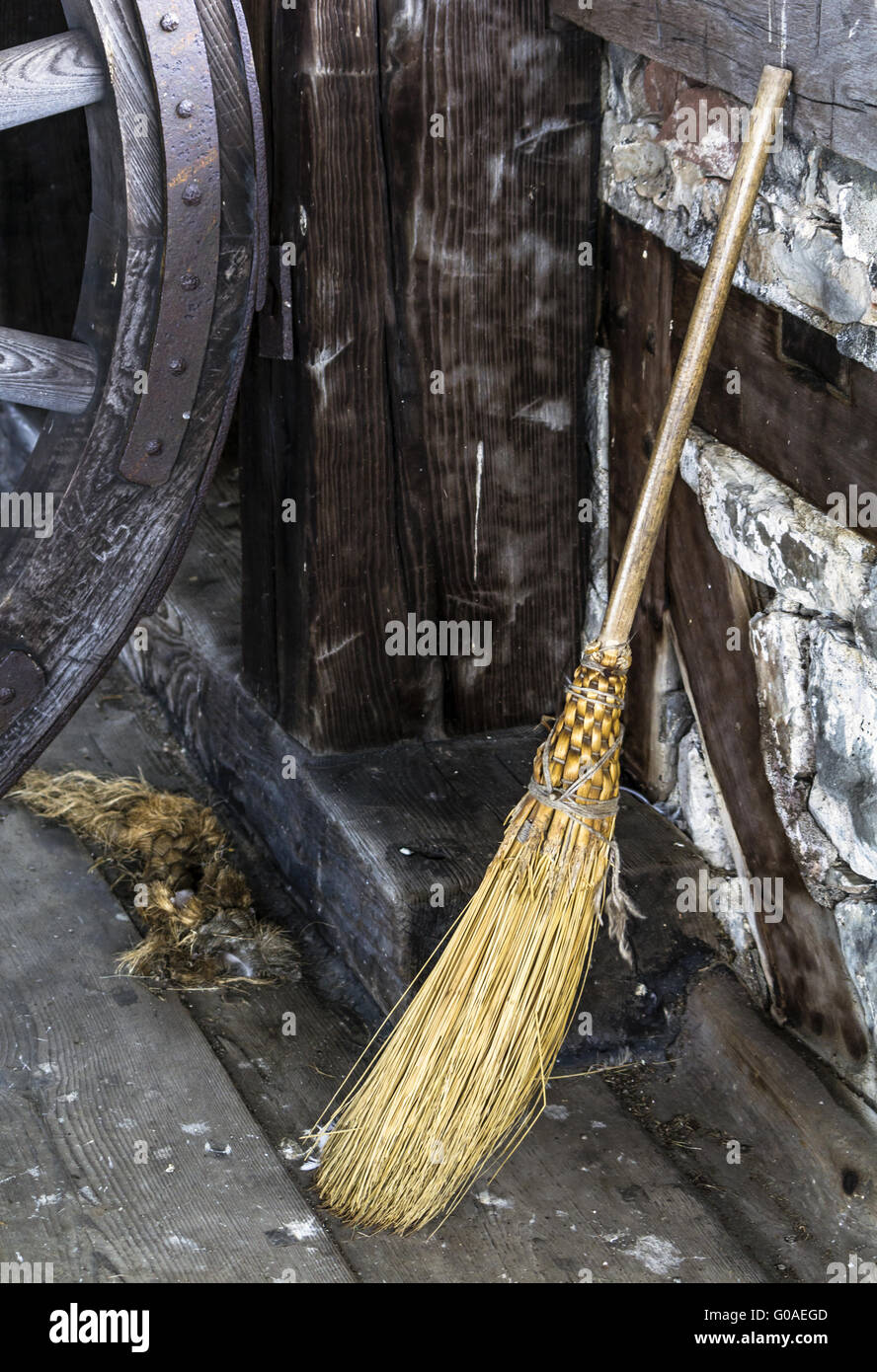 Old vintage broom hi-res stock photography and images - Alamy