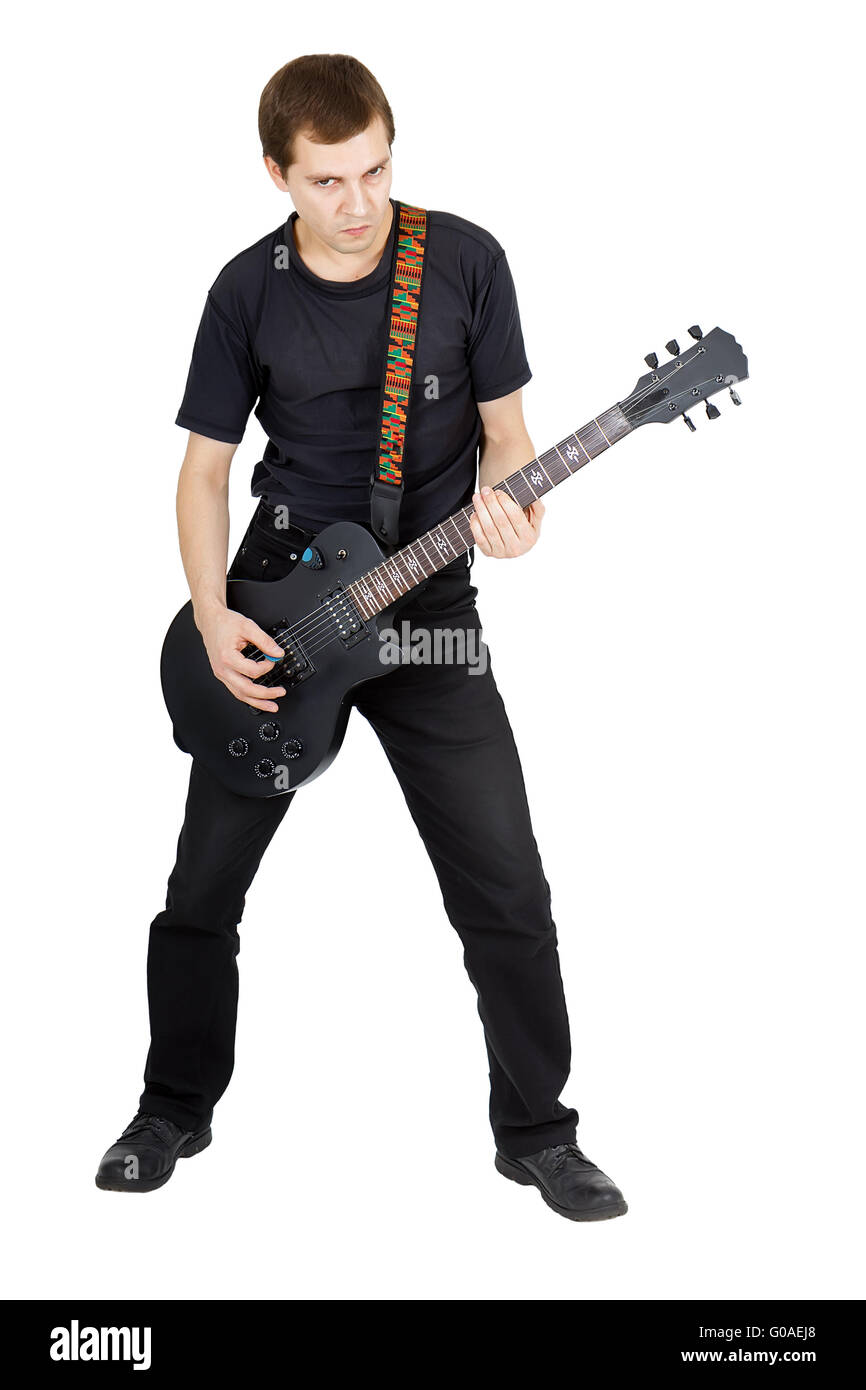 Artist man playing on guitar Cut Out Stock Images & Pictures - Alamy