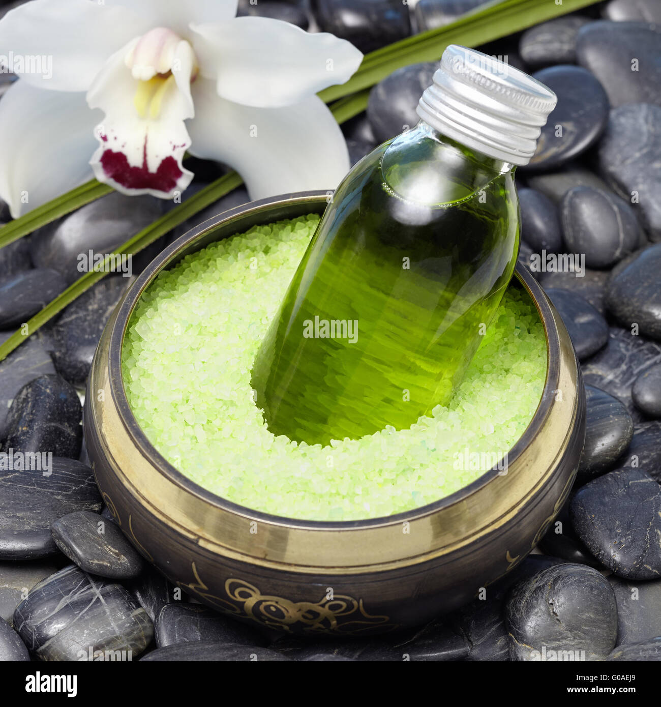 Bath oil, Bath salt Stock Photo - Alamy