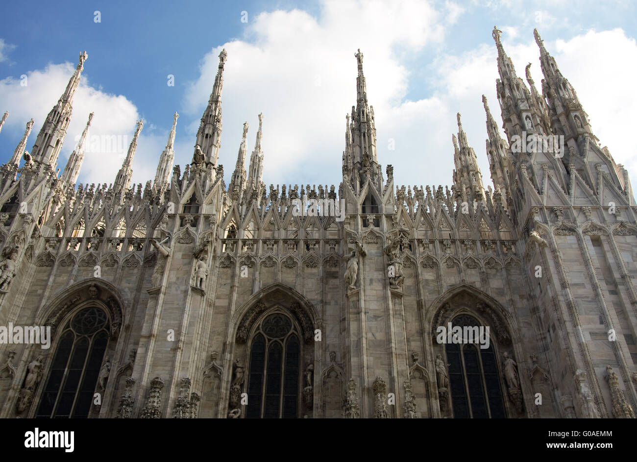 Side view of the cathedral in Milan, Italy Stock Photo - Alamy