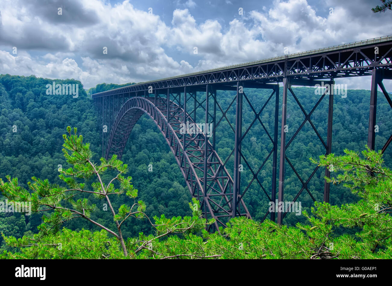 West Virginia's New River Gorge bridge carrying US 19 over the gorge ...