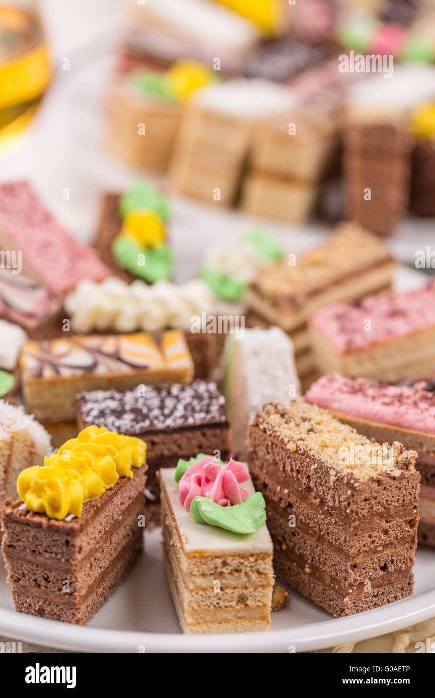 Assorted Mini Cakes Different Cream High Resolution Stock Photography ...