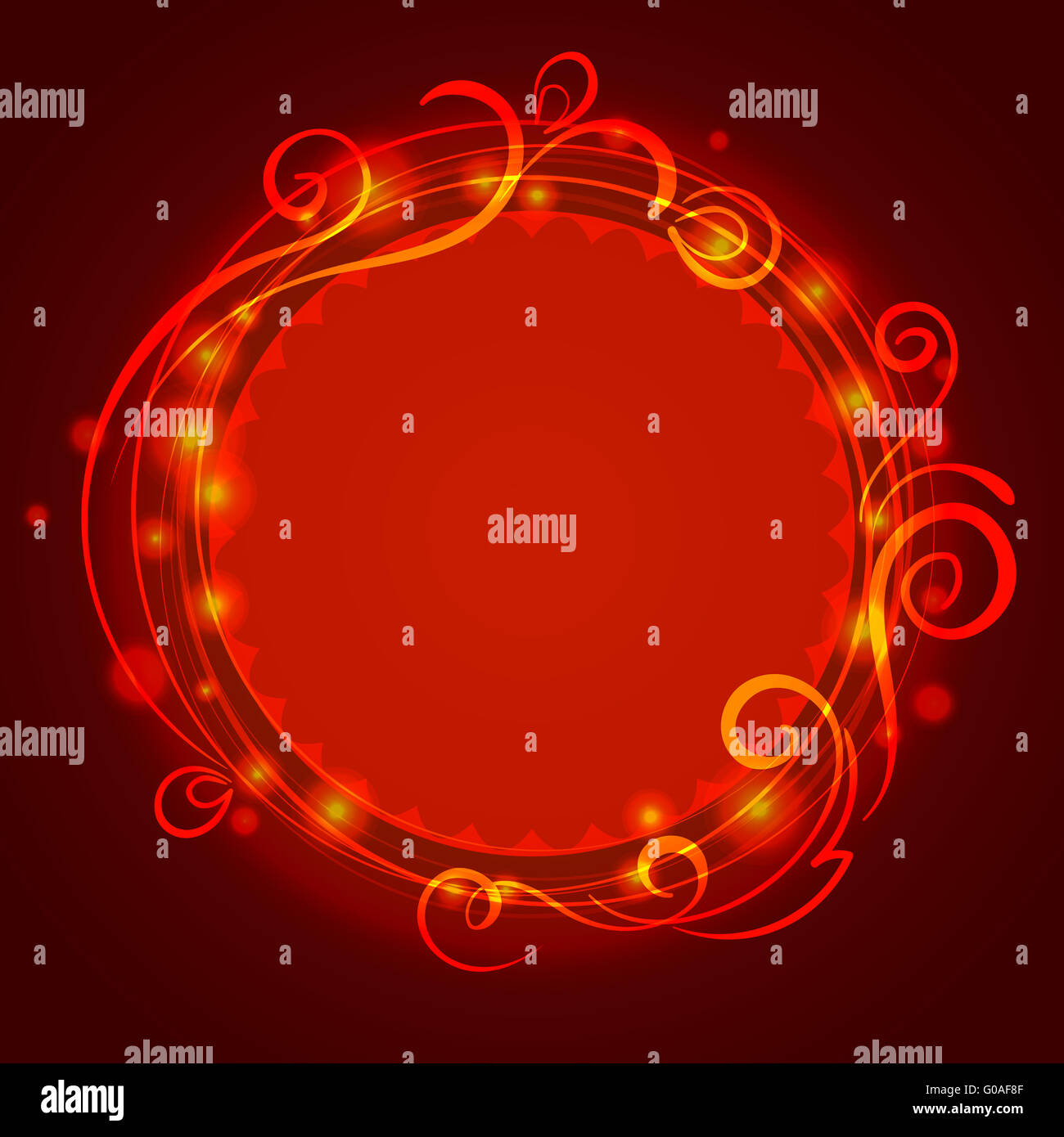 Abstract red mystic lace background with swirl pattern and frame for ...