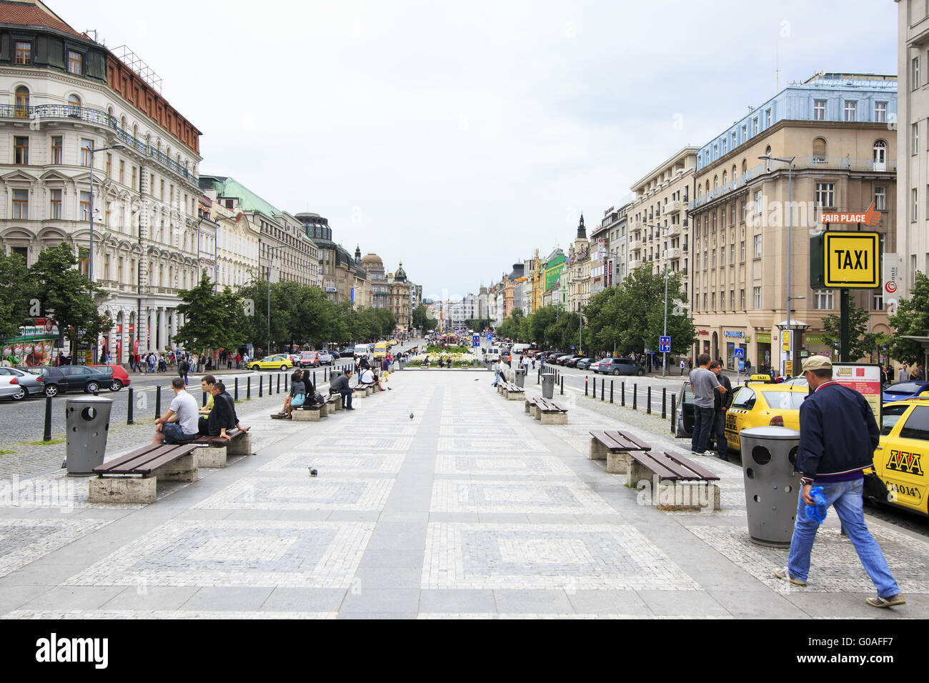 Wenceslas Square in historic centre of Prague Stock Photo - Alamy