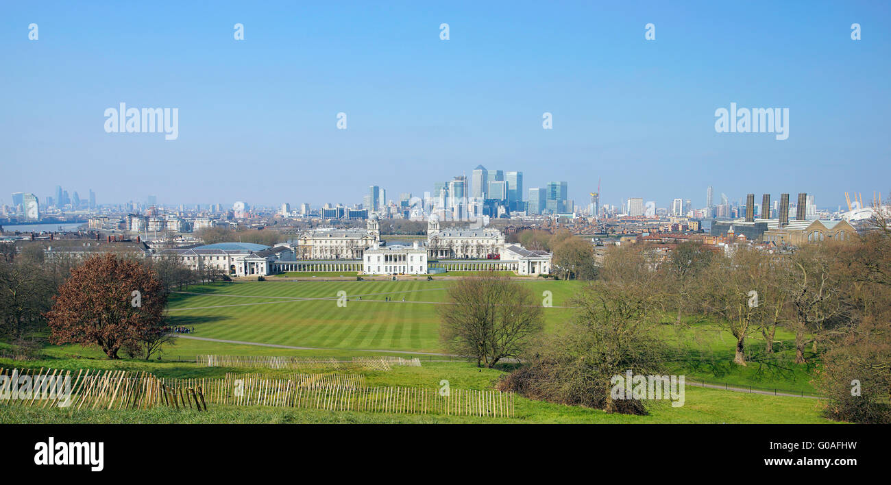 London skyline from greenwich panorama hi-res stock photography and ...