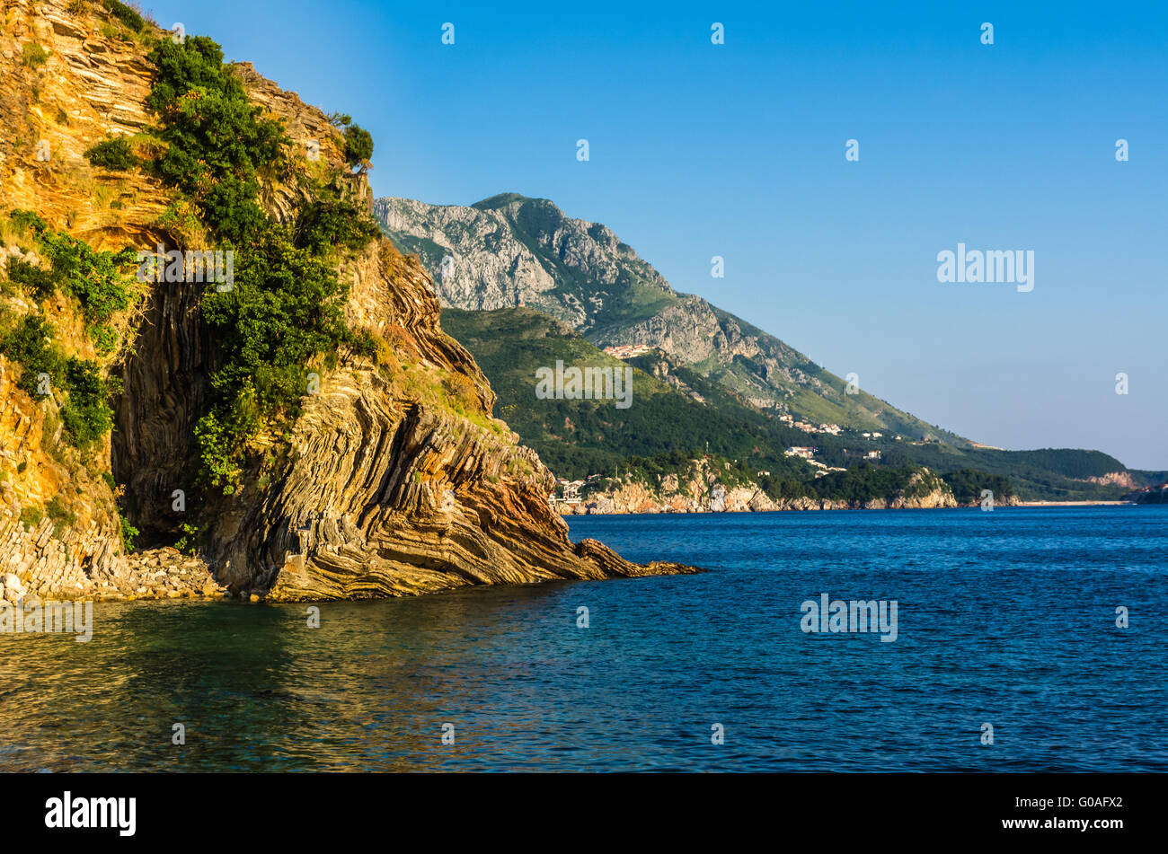 Landscape view on mountains and sea in Montenegro Stock Photo - Alamy