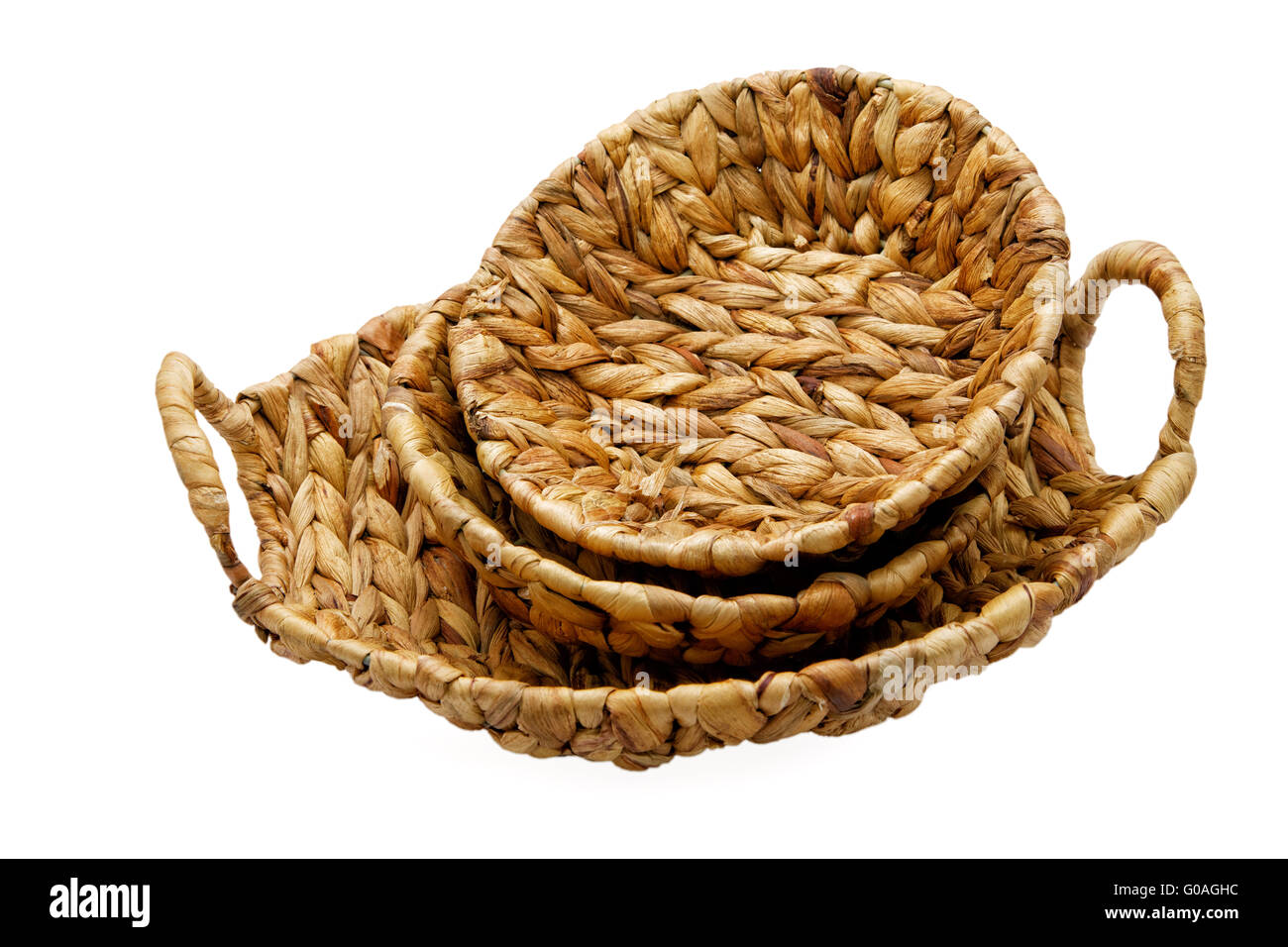 Wattled basket isolated on a white background Stock Photo - Alamy