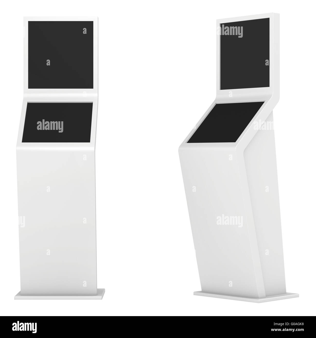 information kiosk. Information terminal. interactive kiosk on white ...